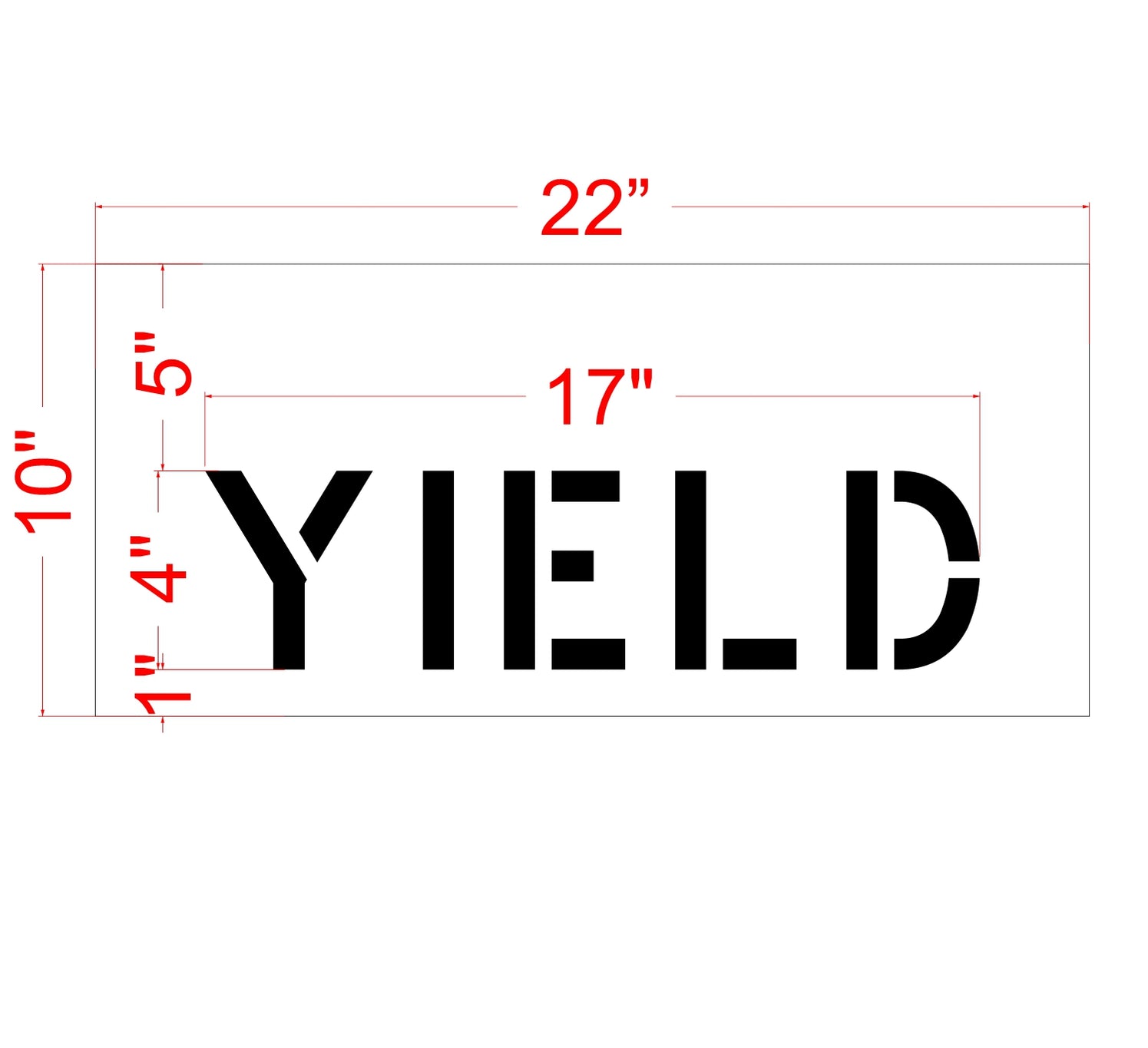 4" YIELD Stencil - 1-800-Stencil