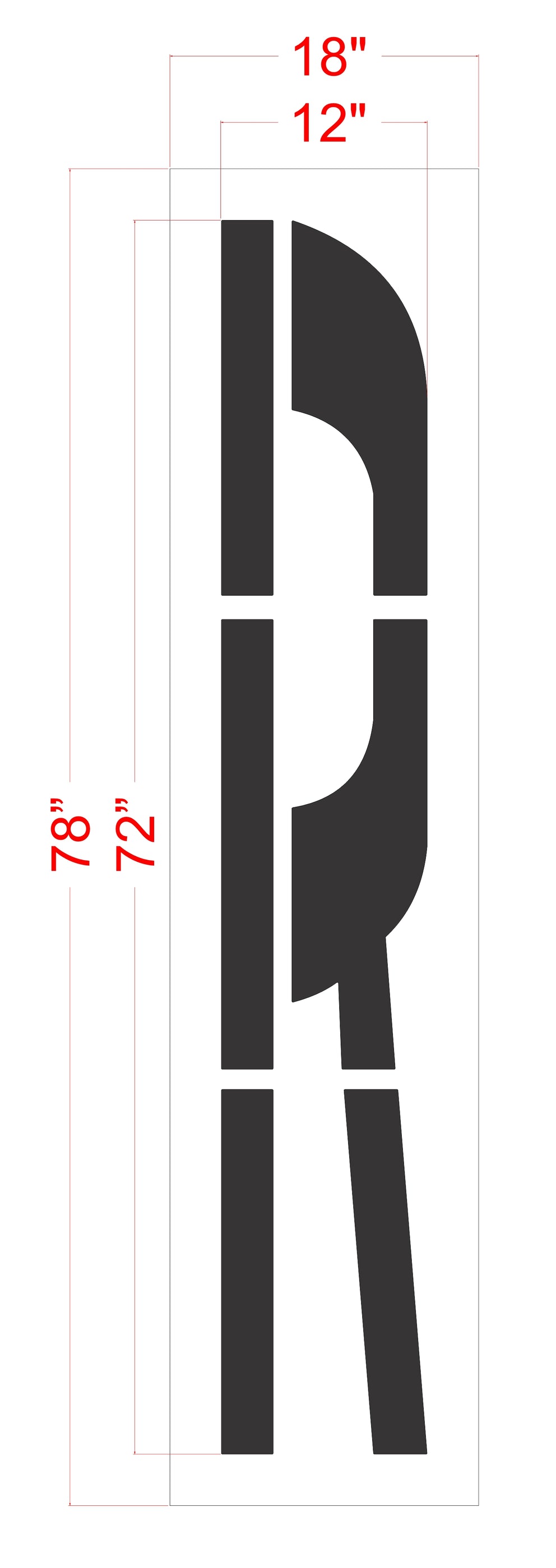 72" MUTCD Railroad Crossing Letter R Stencil - 1-800-Stencil