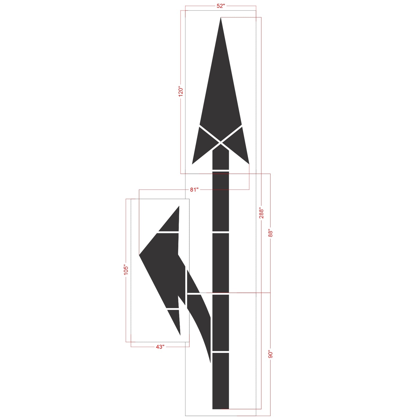 288" California DOT Combo Left Arrow Kit Stencil
