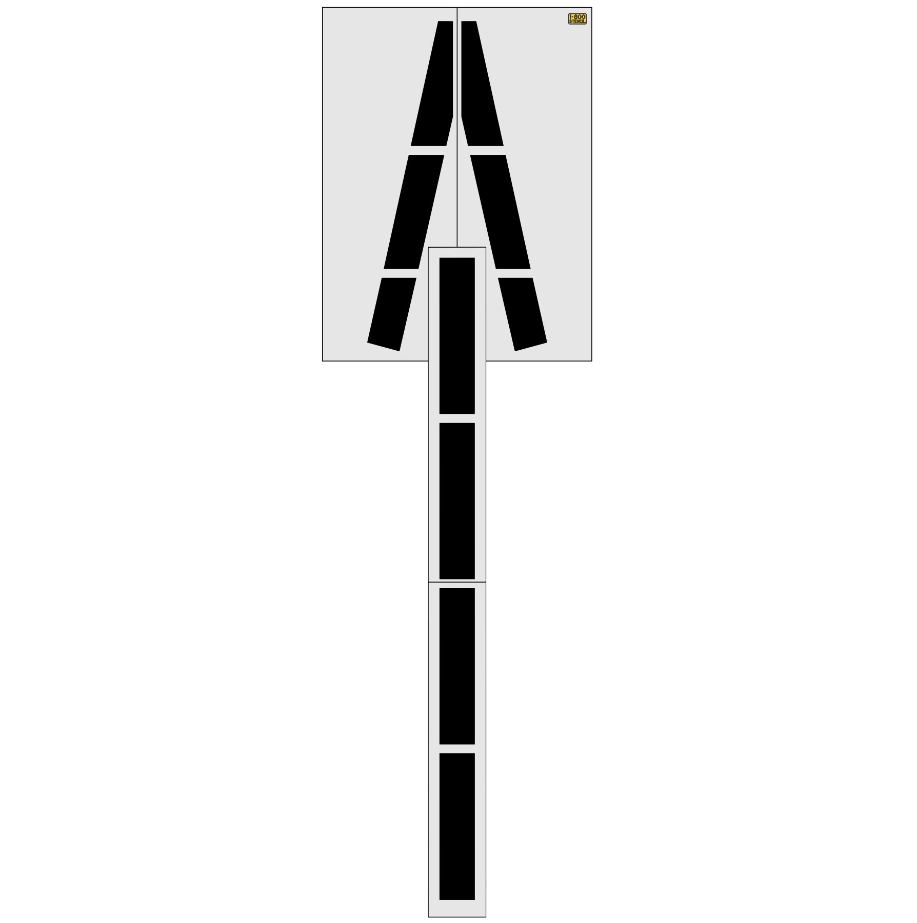 288" California DOT Wrong Way Arrow Stencil - 1-800-Stencil