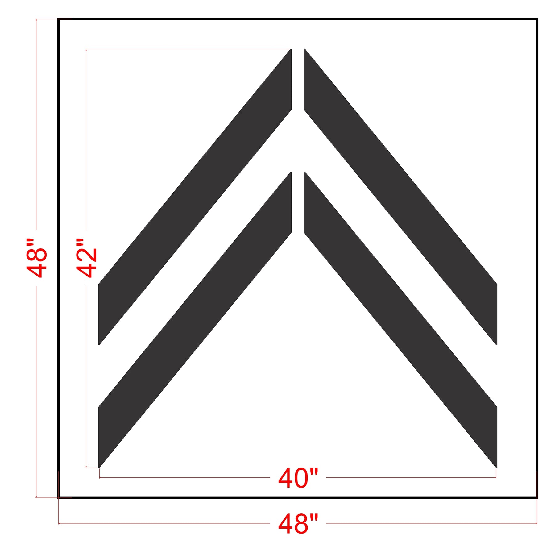 42" California DOT MUTCD Bike Lane Chevron Stencil - 1-800-Stencil