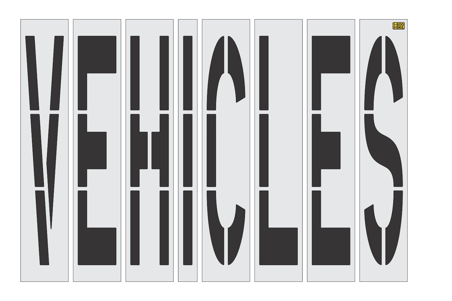 96" California DOT VEHICLES Wording Stencil | Parking Lot & Drive-Thru ...