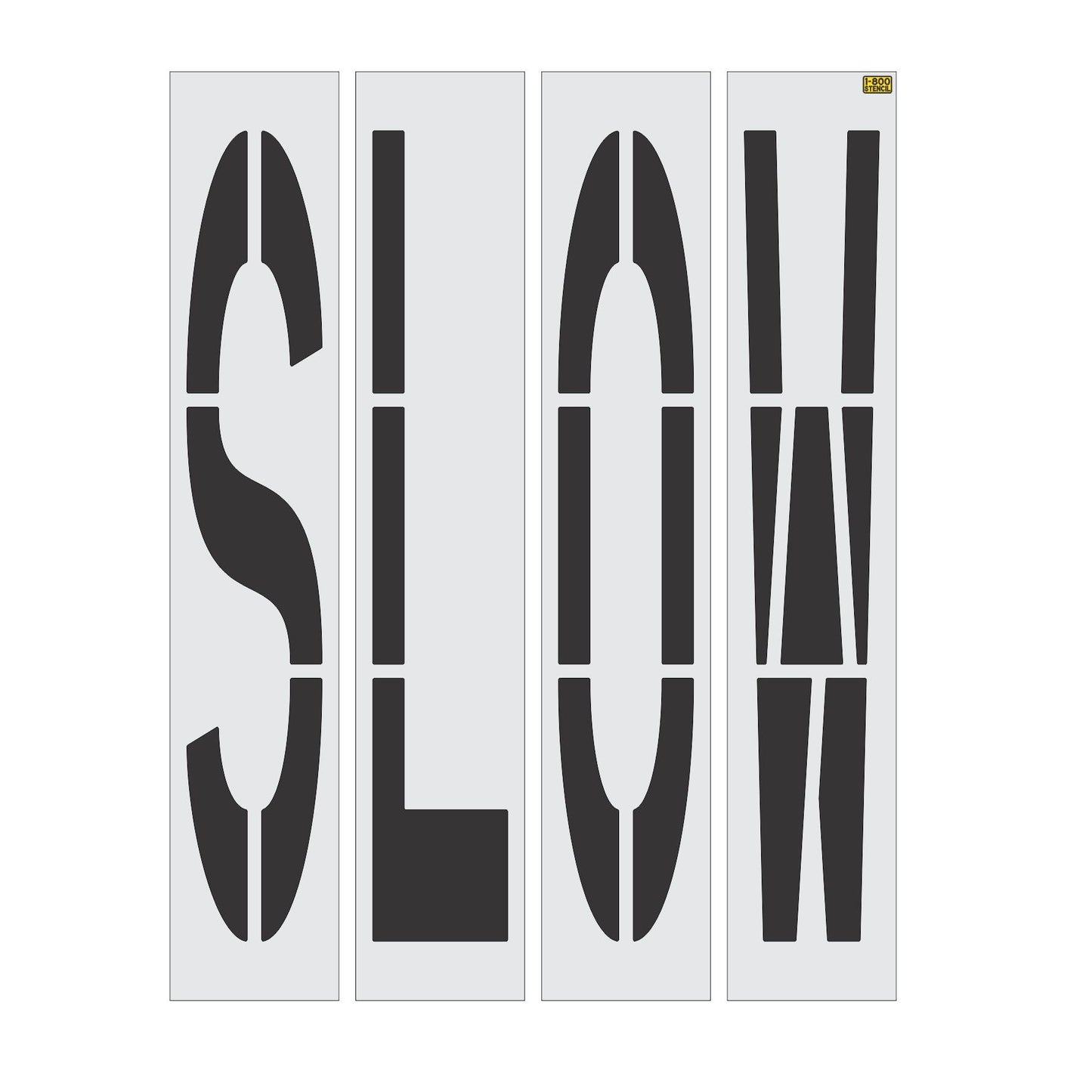 96" California DOT SLOW Wording Stencil - 1-800-Stencil