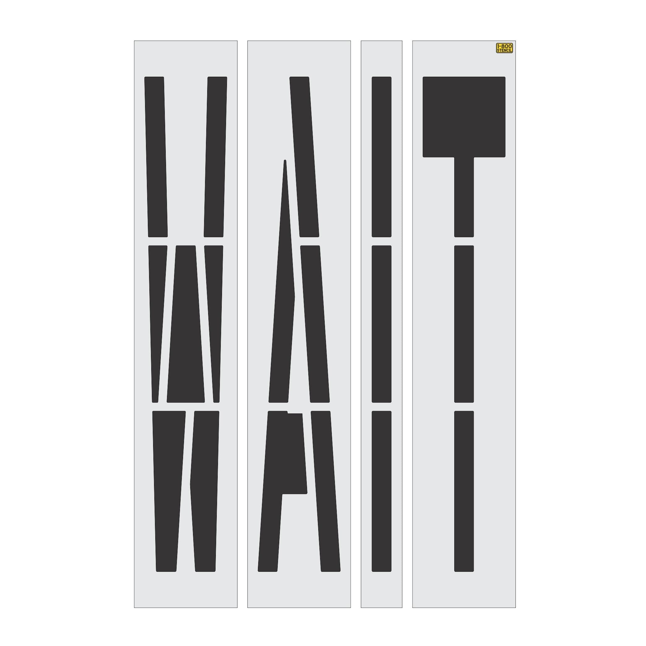 96" California DOT WAIT Wording Stencil - 1-800-Stencil