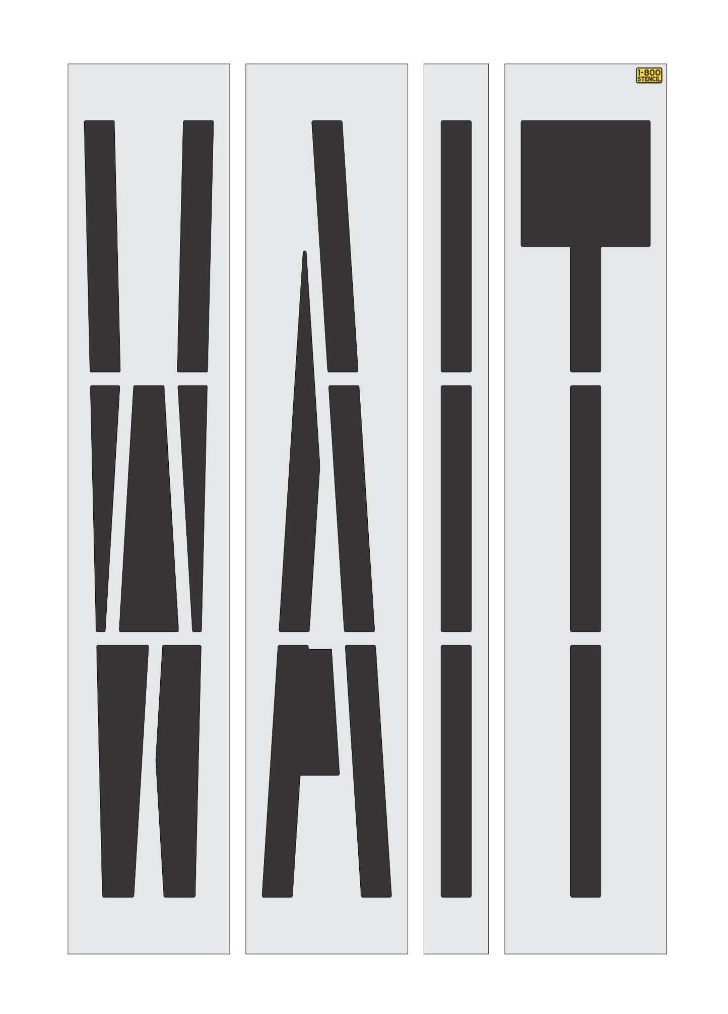 96" California DOT WAIT Wording Stencil - 1-800-Stencil