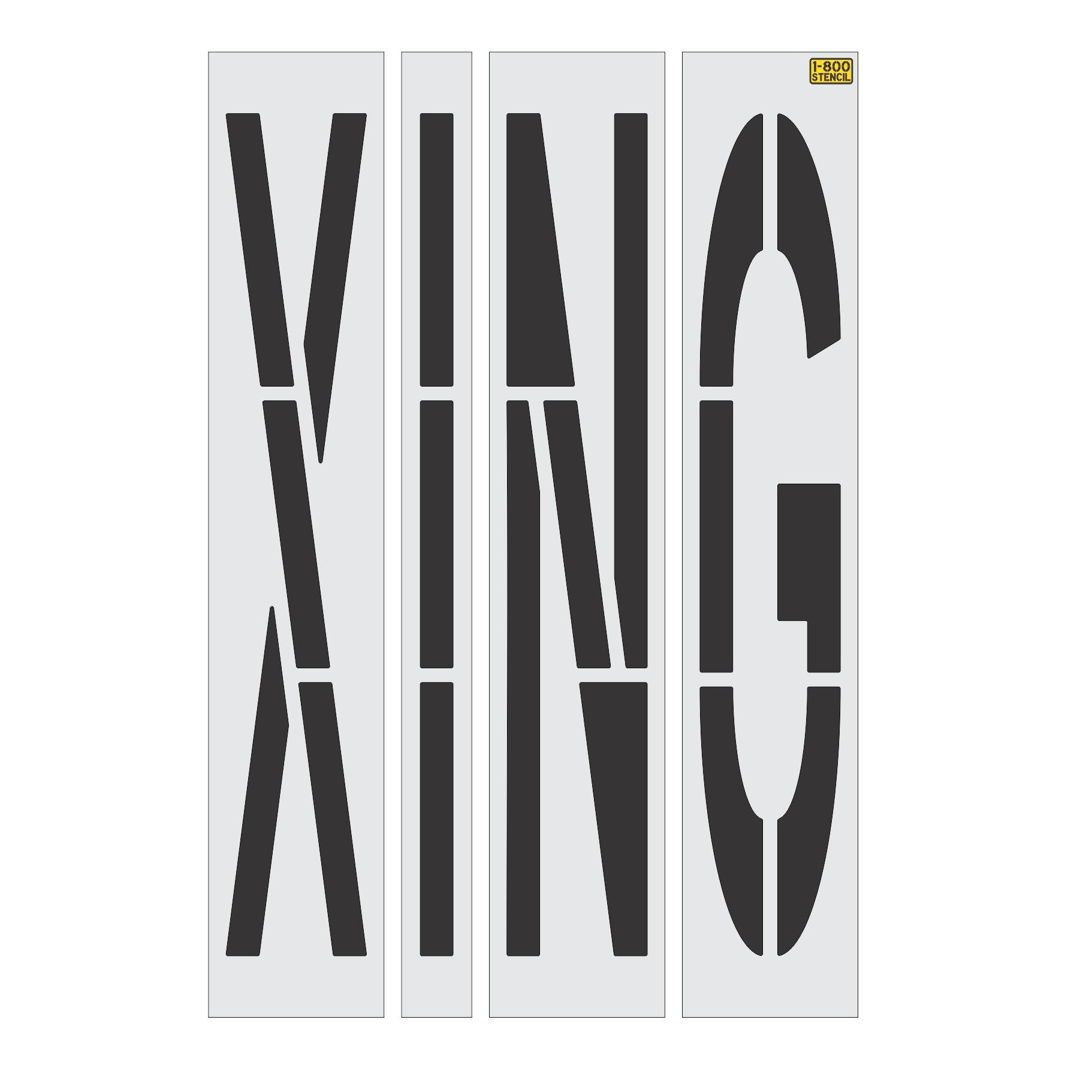 96" California DOT XING Wording Stencil - 1-800-Stencil