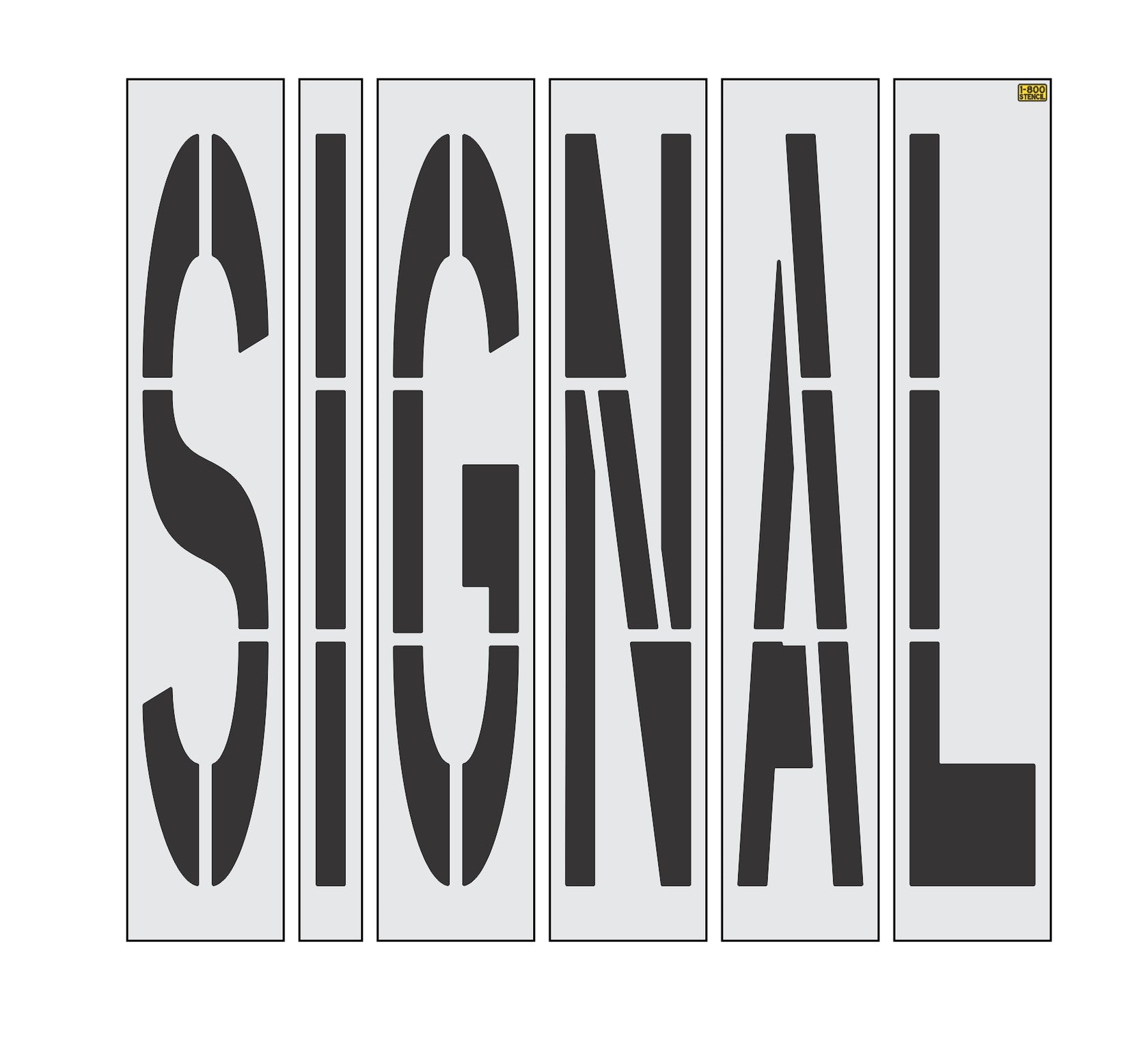 96" California DOT SIGNAL Wording Stencil - 1-800-Stencil