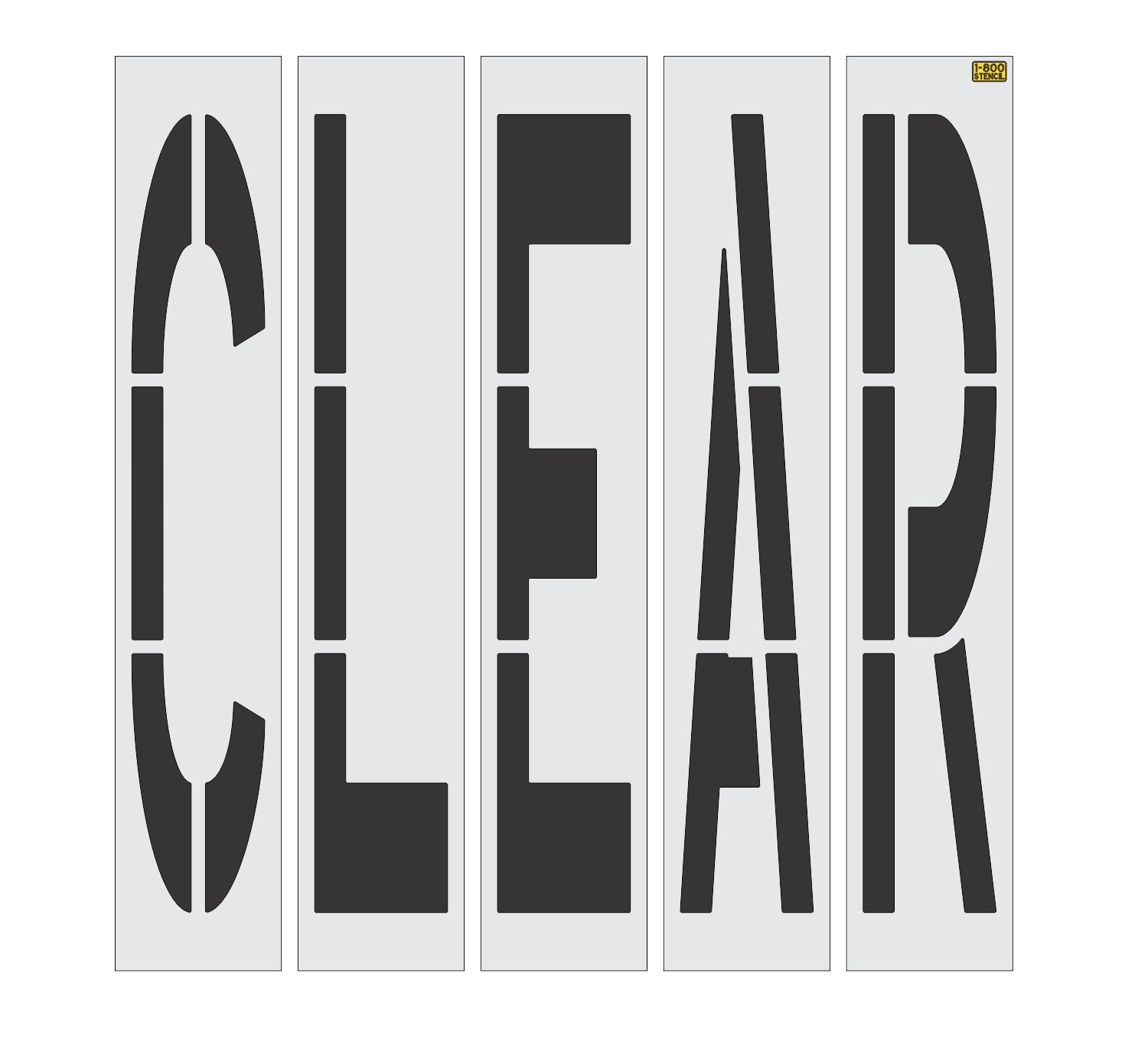 96" California DOT CLEAR Wording Stencil - 1-800-Stencil