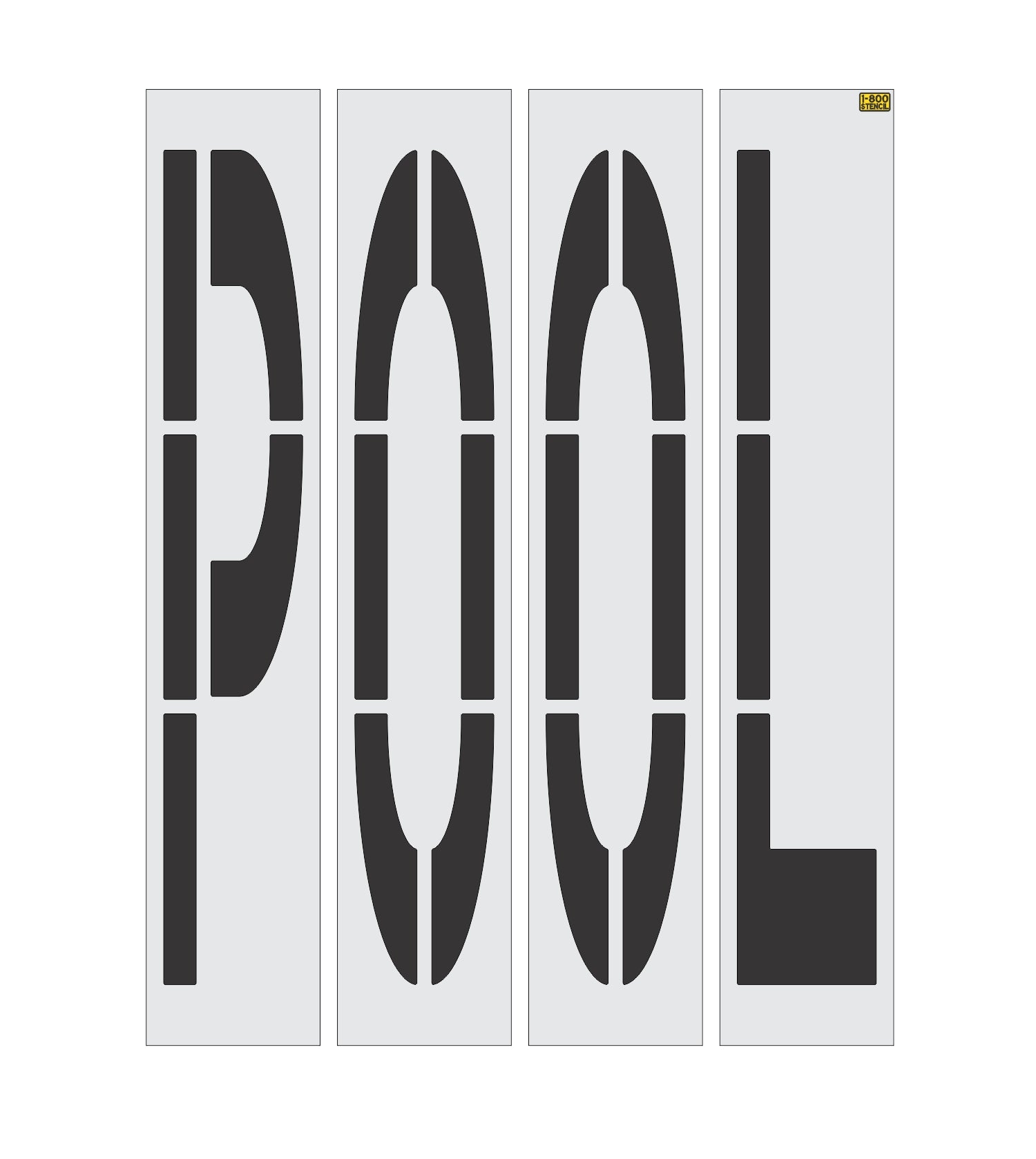 96" California DOT POOL Wording Stencil - 1-800-Stencil