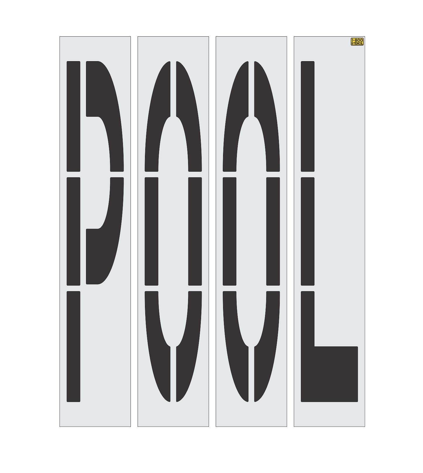 96" California DOT POOL Wording Stencil - 1-800-Stencil