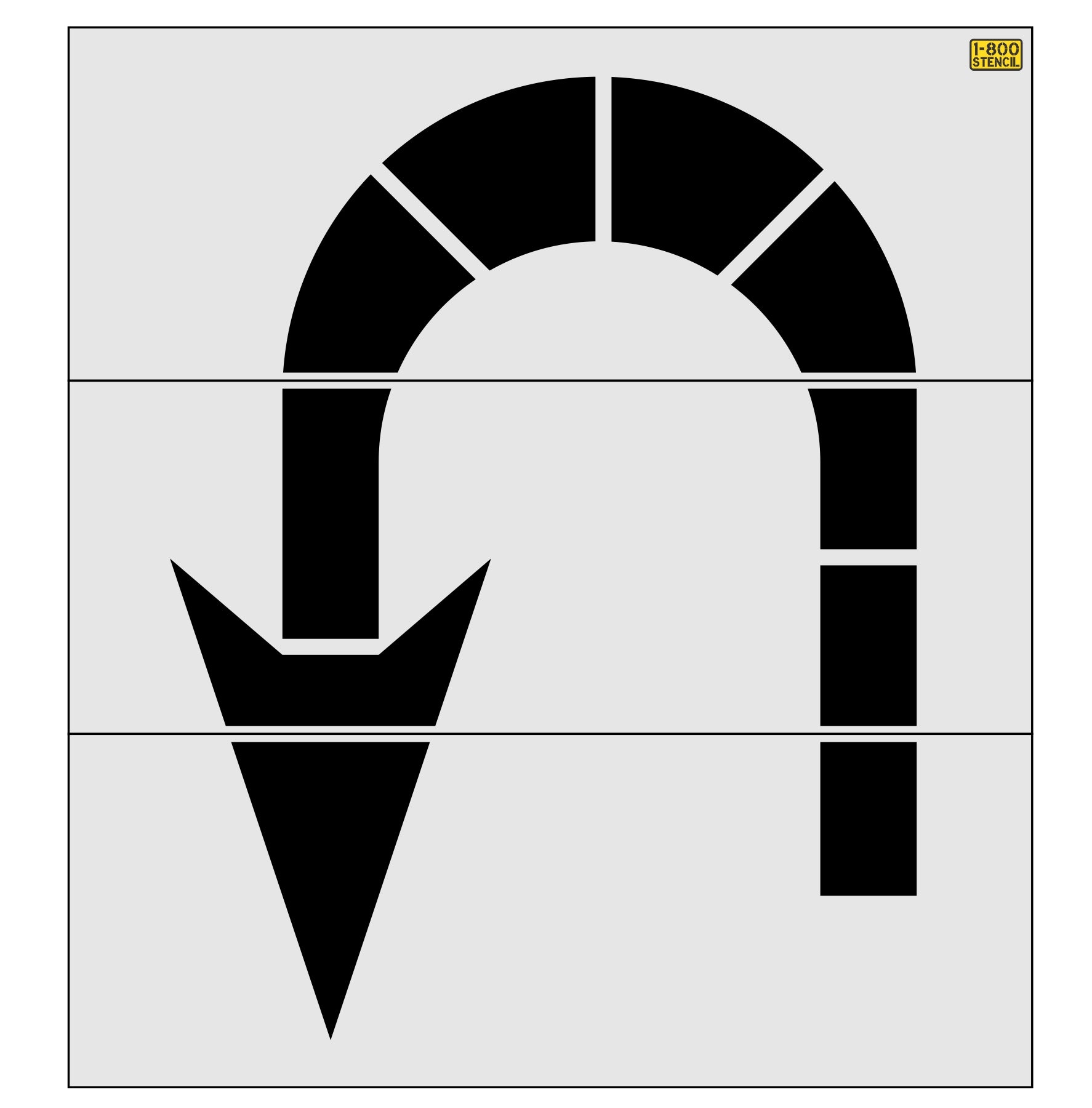 120" California DOT U-Turn Arrow Stencil - 1-800-Stencil