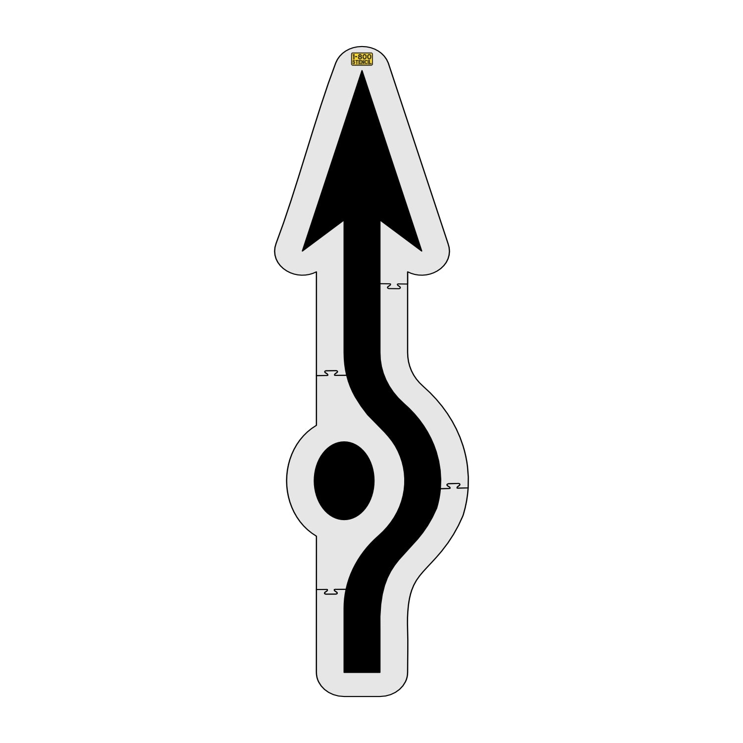 200" California DOT Roundabout Straight Through Arrow Stencil | Parking ...