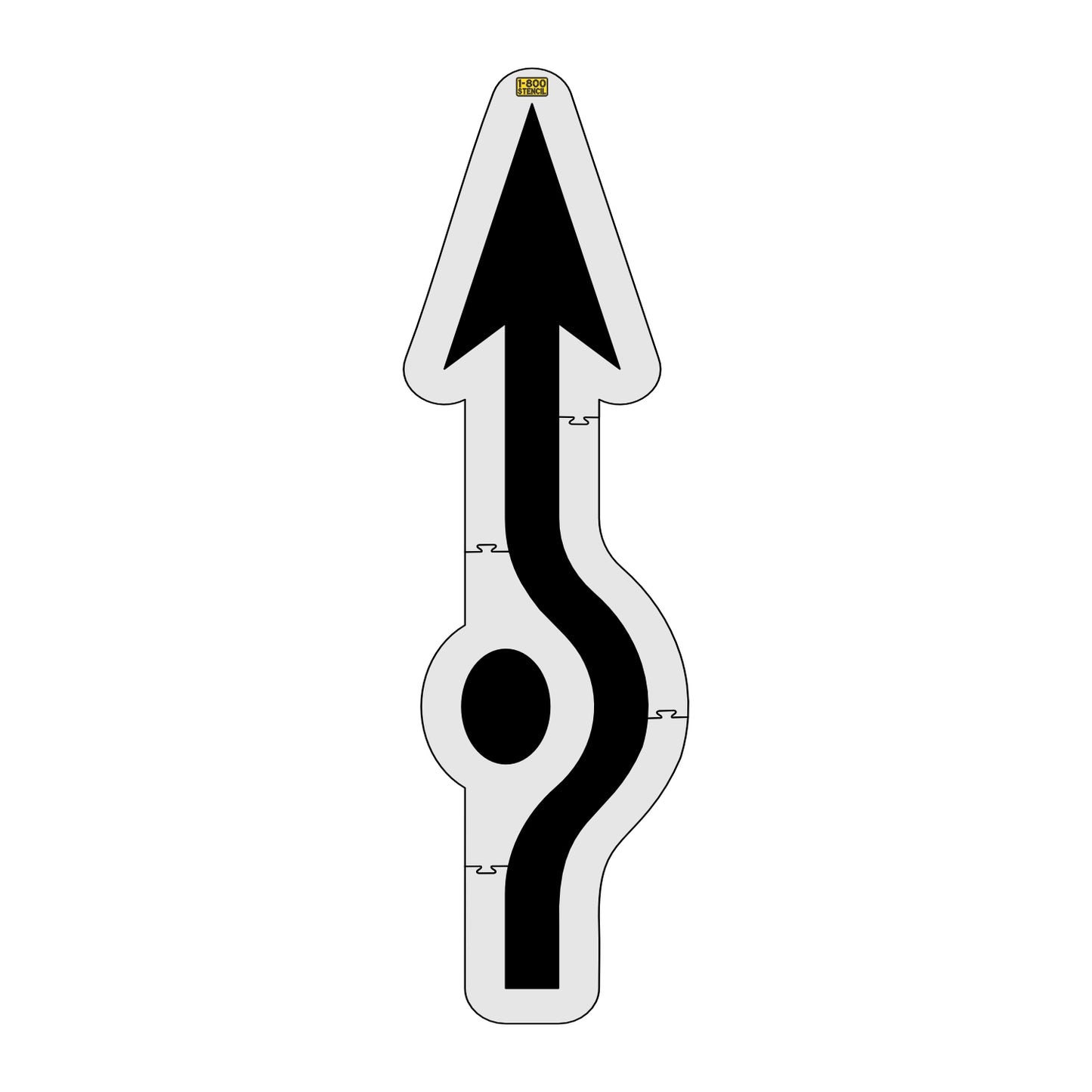 200" California DOT Roundabout Straight Through Arrow Stencil | Parking ...