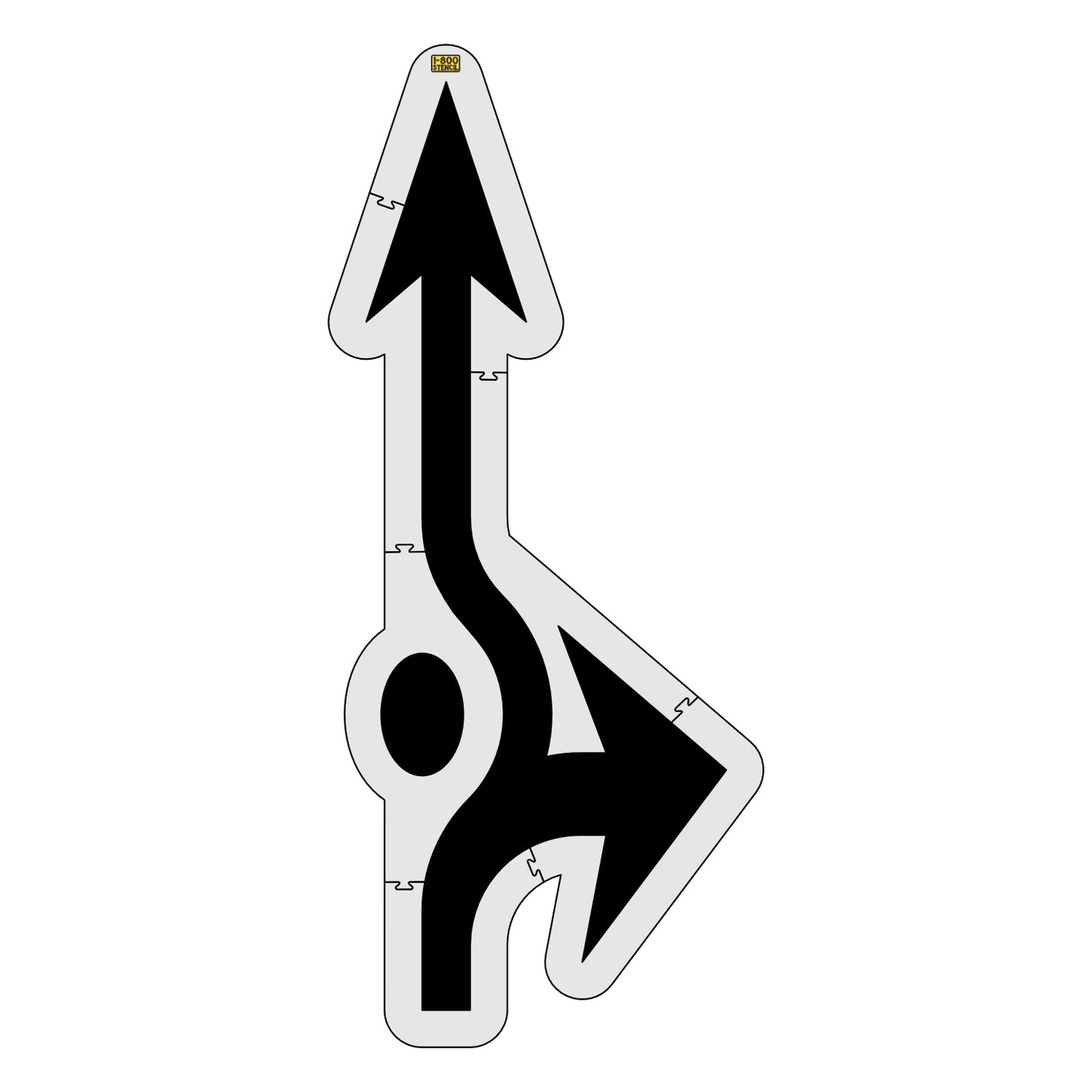 232" California DOT Roundabout Right and Through Arrows Stencil ...