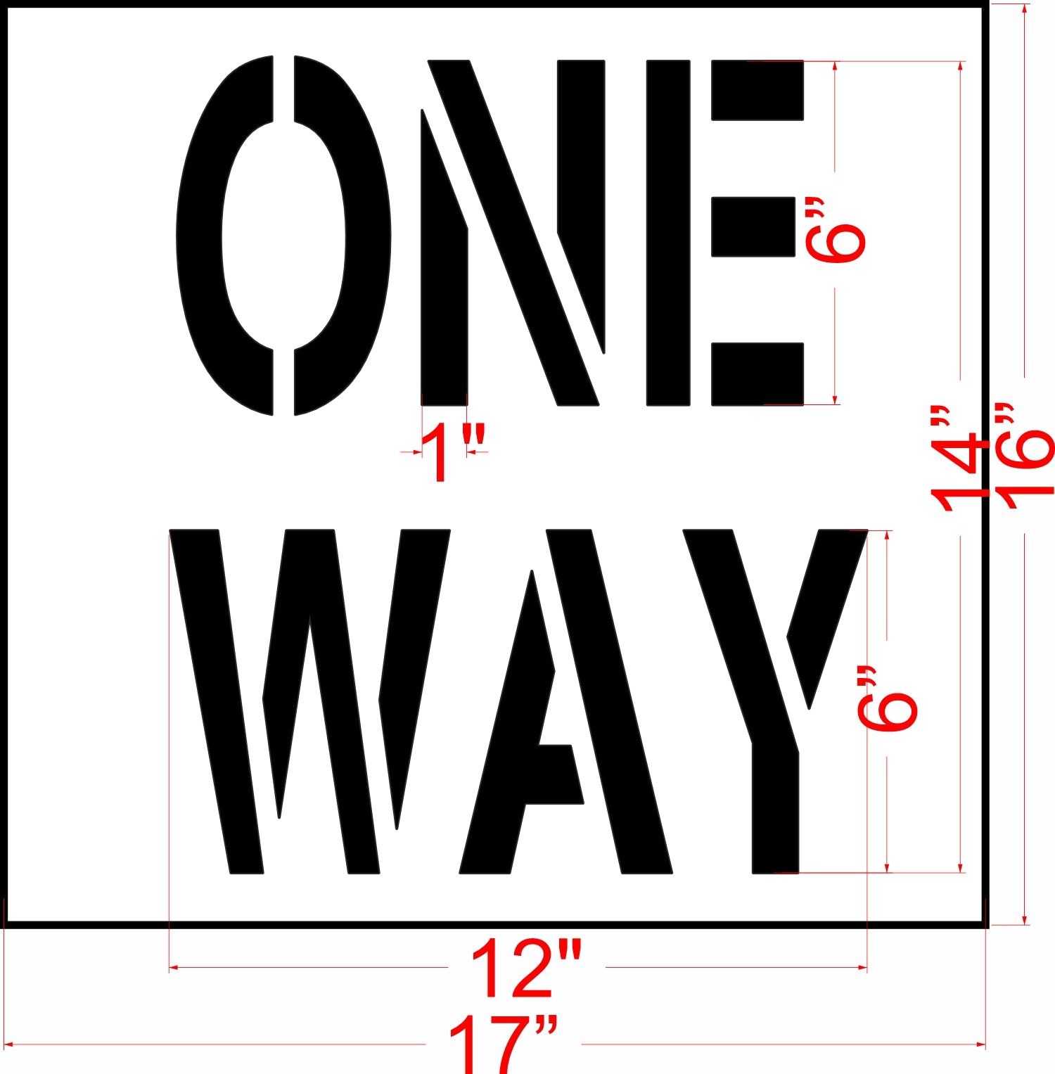 14" Cincinnati DOT ONE WAY Stencil