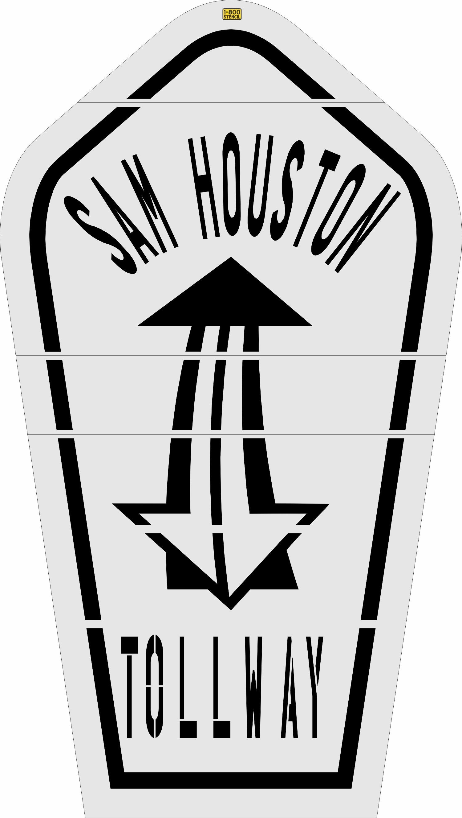 180" Houston DOT SAM HOUSTON TOLLWAY Interstate Shield Stencil - 1-800 ...