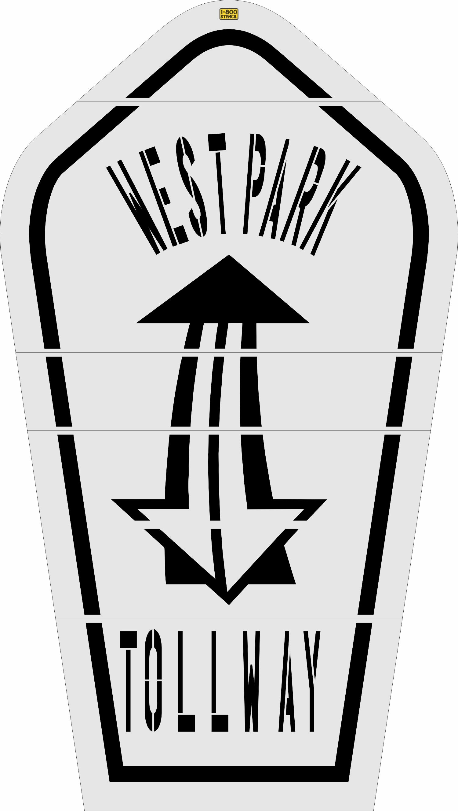 180" Houston DOT WEST PARK TOLLWAY Interstate Shield Stencil - 1-800 ...