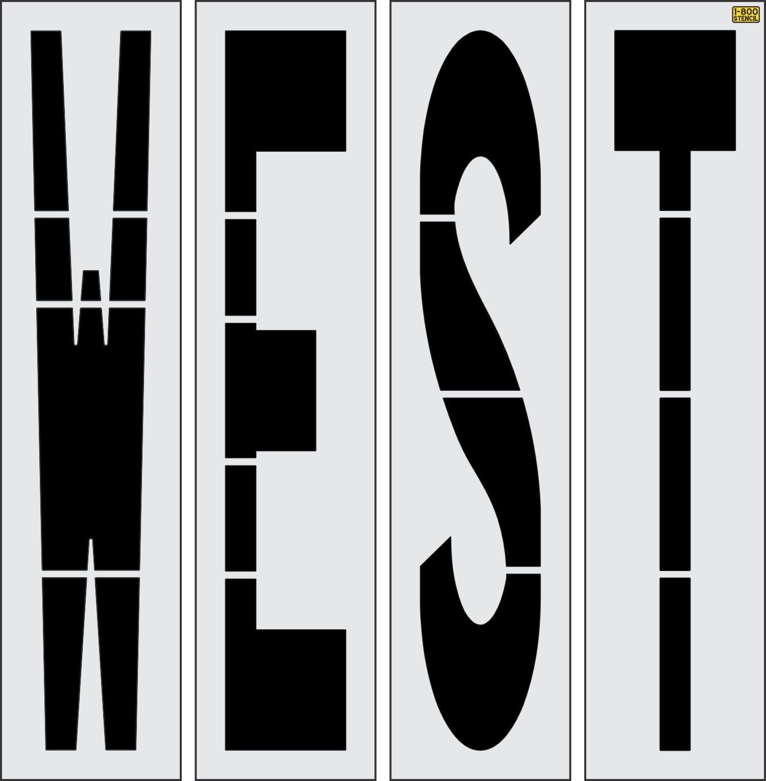96" Dallas DOT WEST Stencil - 1-800-Stencil