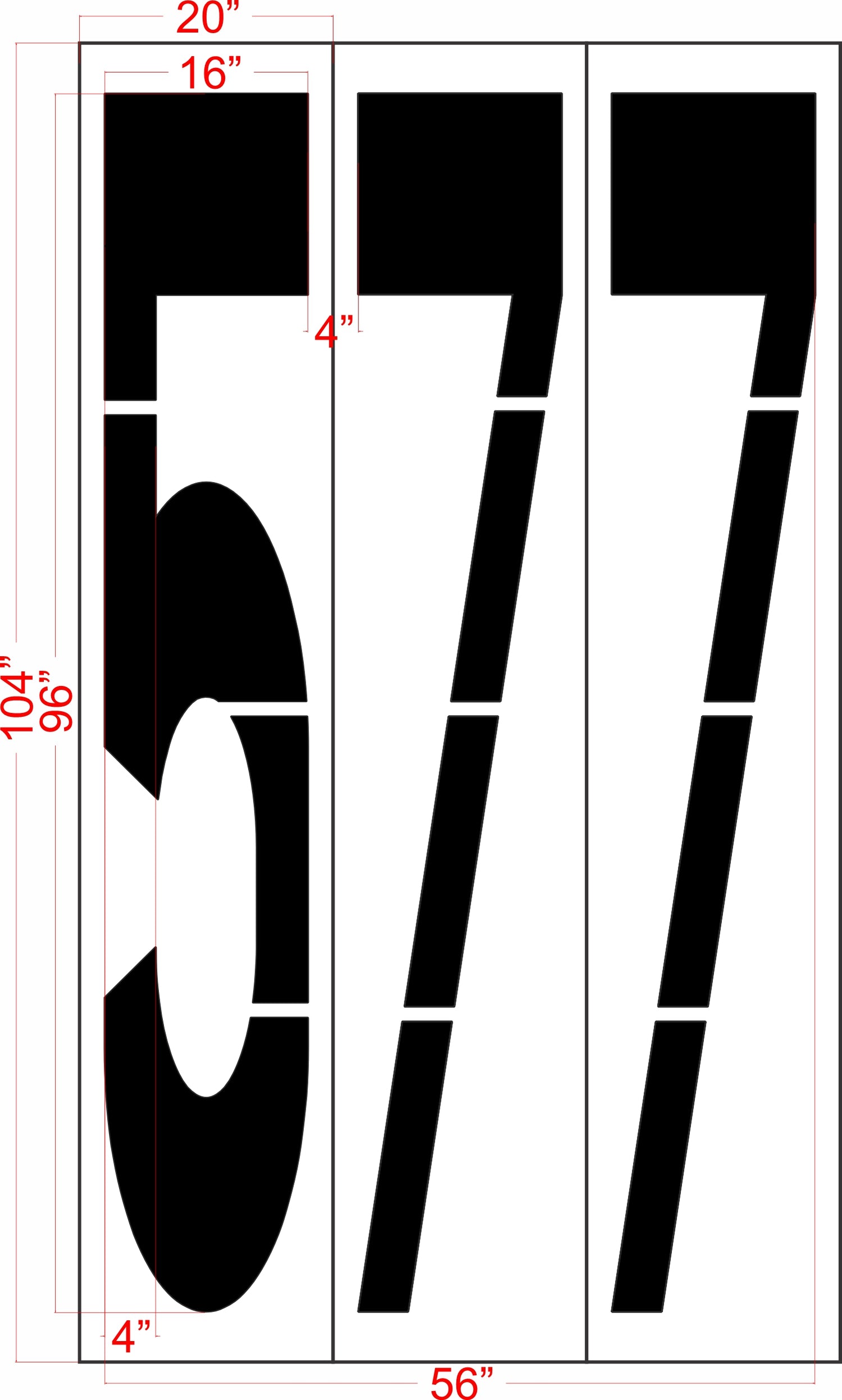 96" Dallas DOT 577 Stencil - 1-800-Stencil