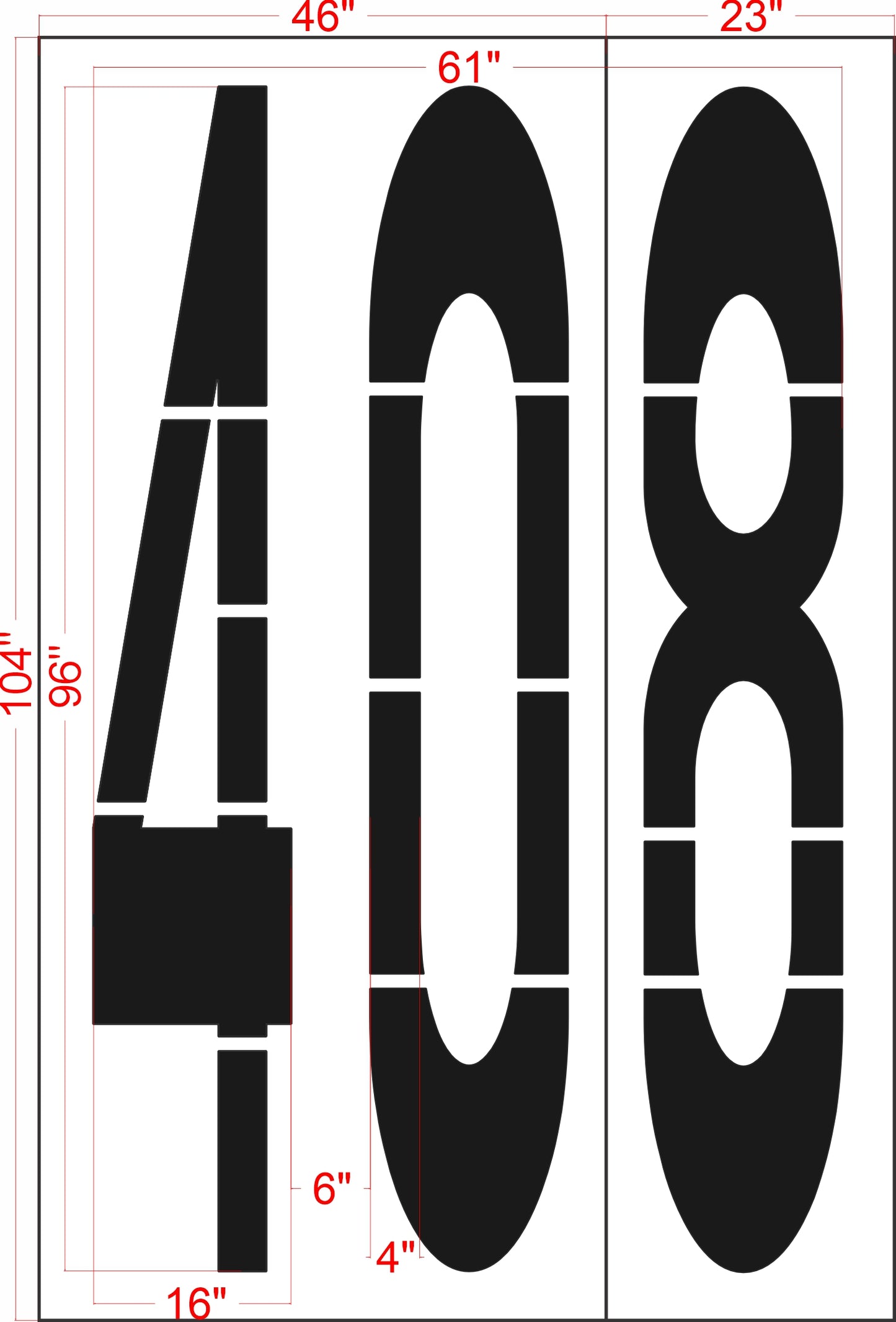 96" Dallas DOT 408 Stencil - 1-800-Stencil