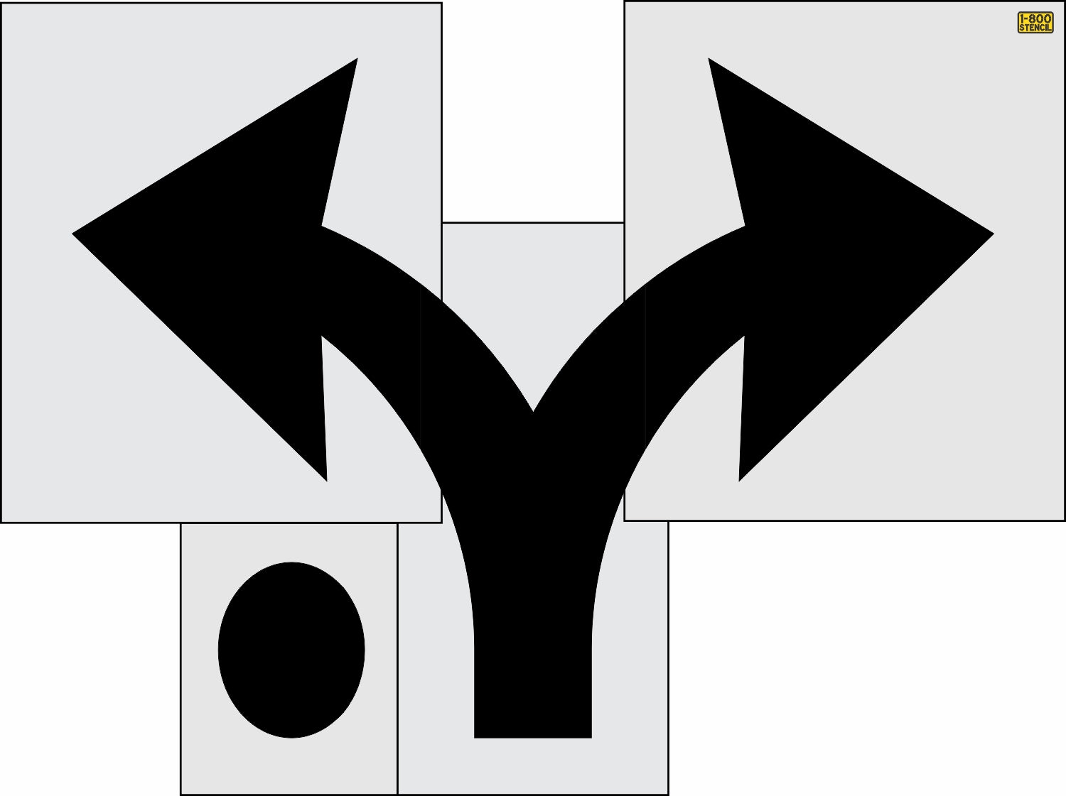 93" Georgia DOT Lane Split Arrow Stencil - 1-800-Stencil