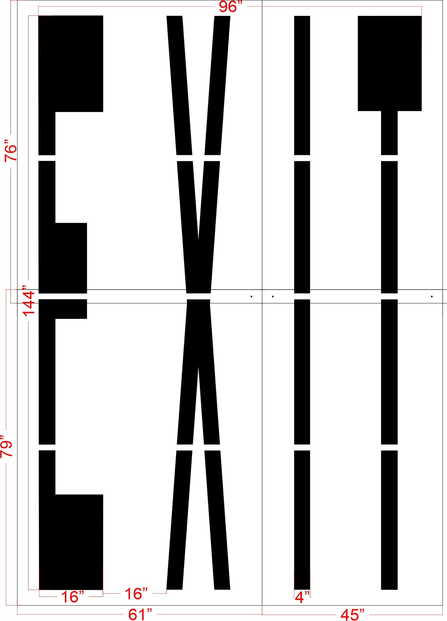 144" Georgia DOT EXIT Stencil - 1-800-Stencil
