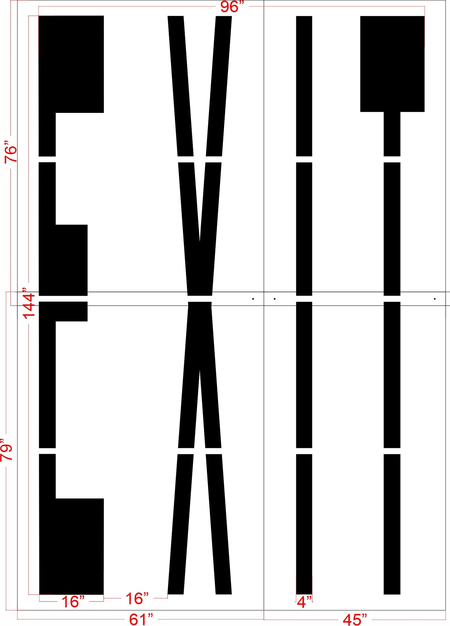 144" Georgia DOT EXIT Stencil - 1-800-Stencil