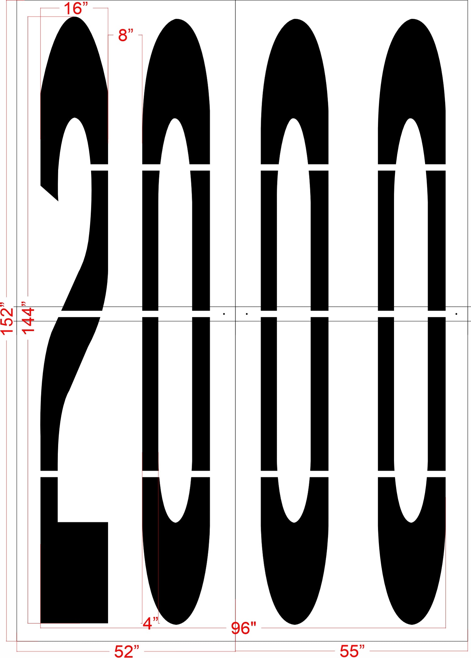 144" Georgia DOT 2000 Stencil - 1-800-Stencil