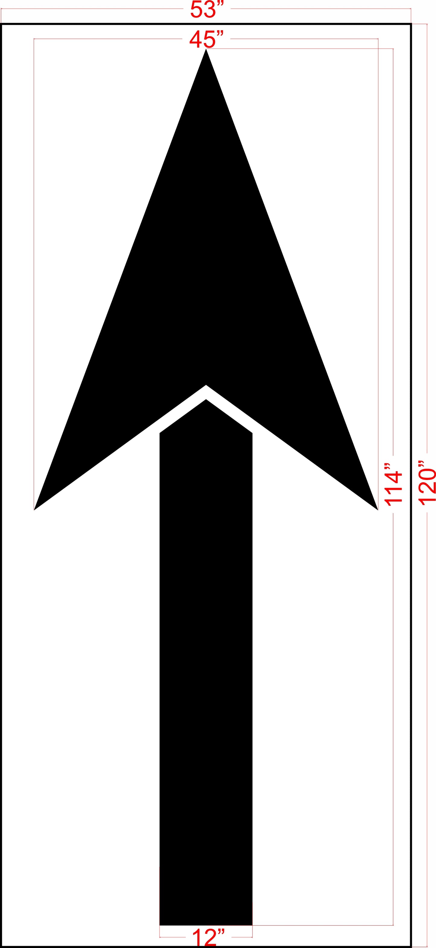 114" Guam DOT Straight Arrow Stencil
