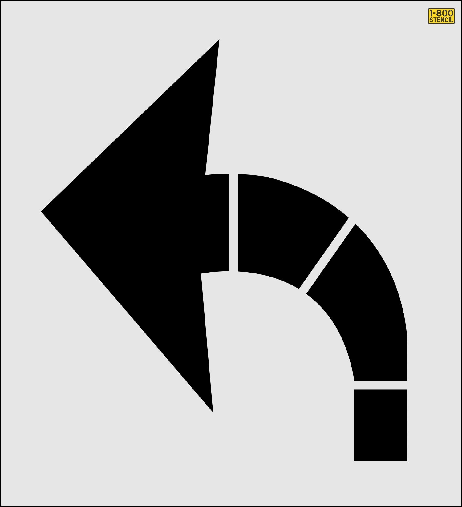 96" Guam DOT Turn Arrow Stencil - 1-800-Stencil