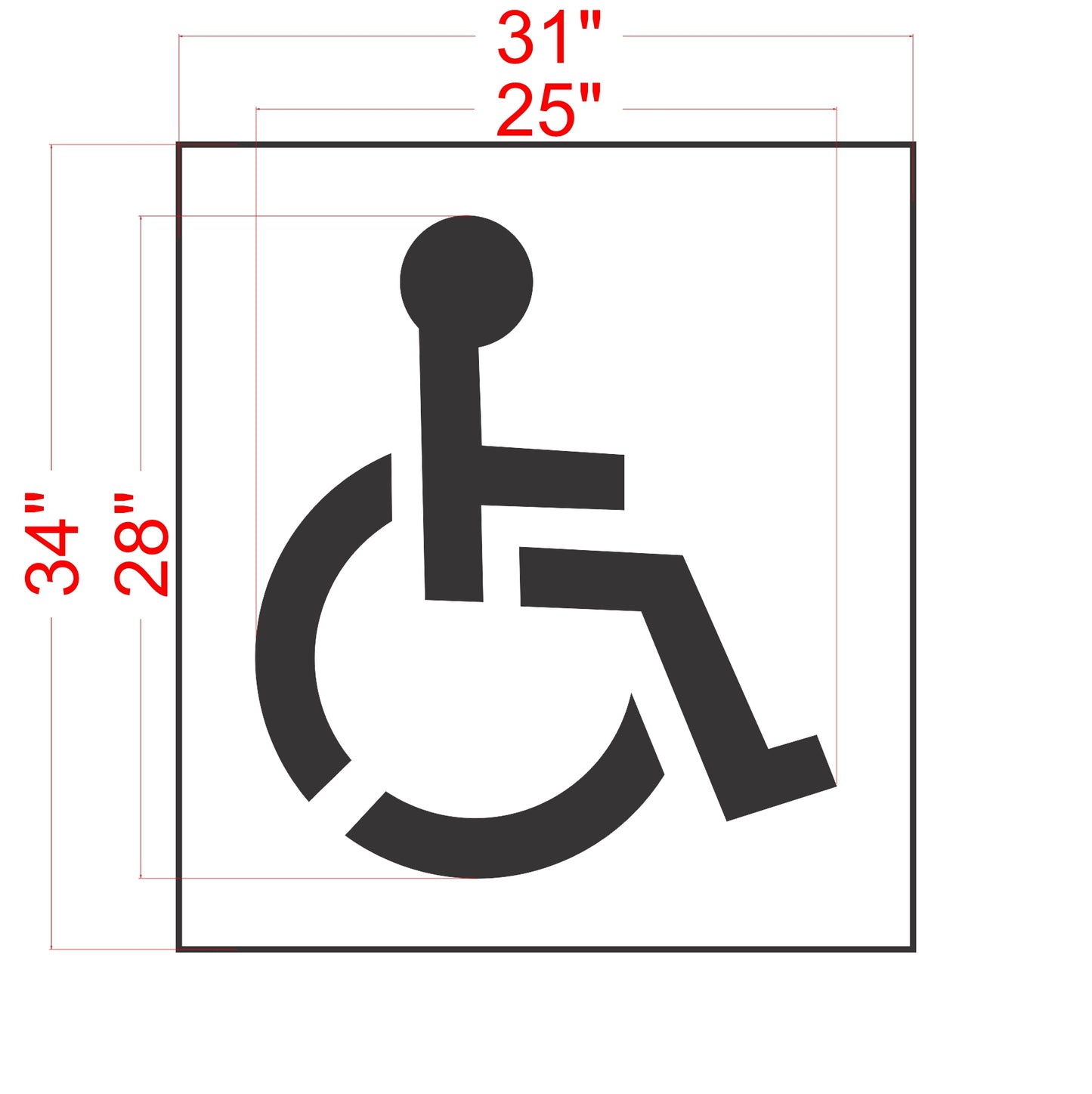 28" Iowa DOT Handicap Symbol Stencil - 1-800-Stencil