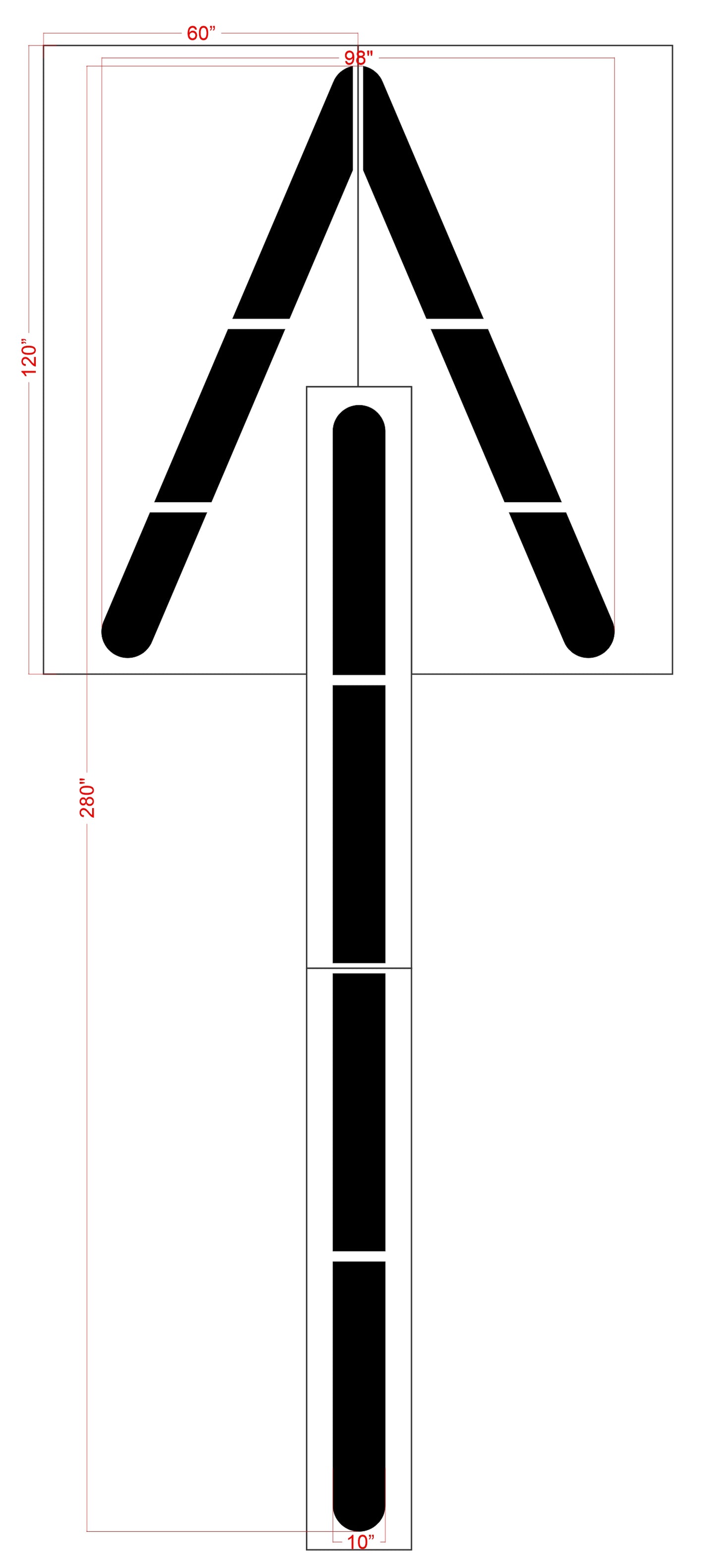 280" Maryland DOT Straight Arrow Stencil - 1-800-Stencil