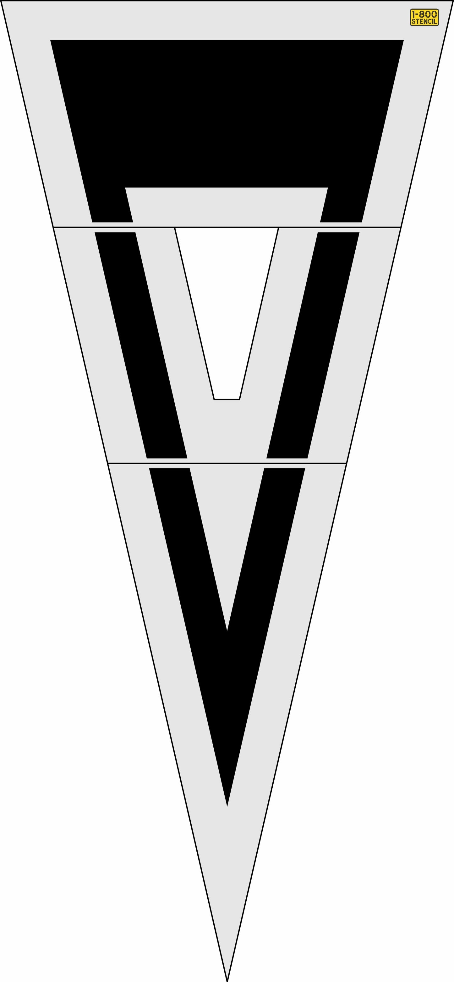 156" Maryland DOT Yield Symbol Stencil - 1-800-Stencil