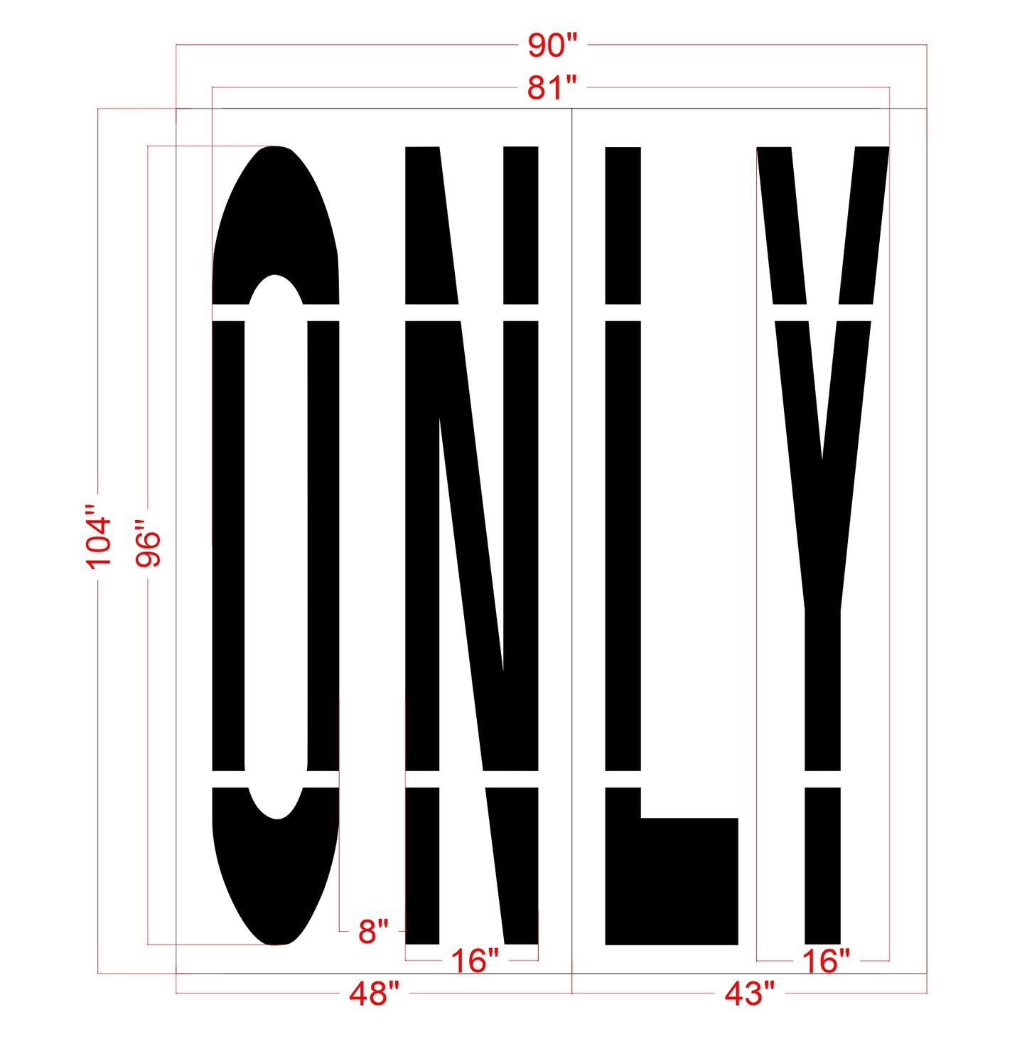 96" Michigan DOT ONLY Stencil