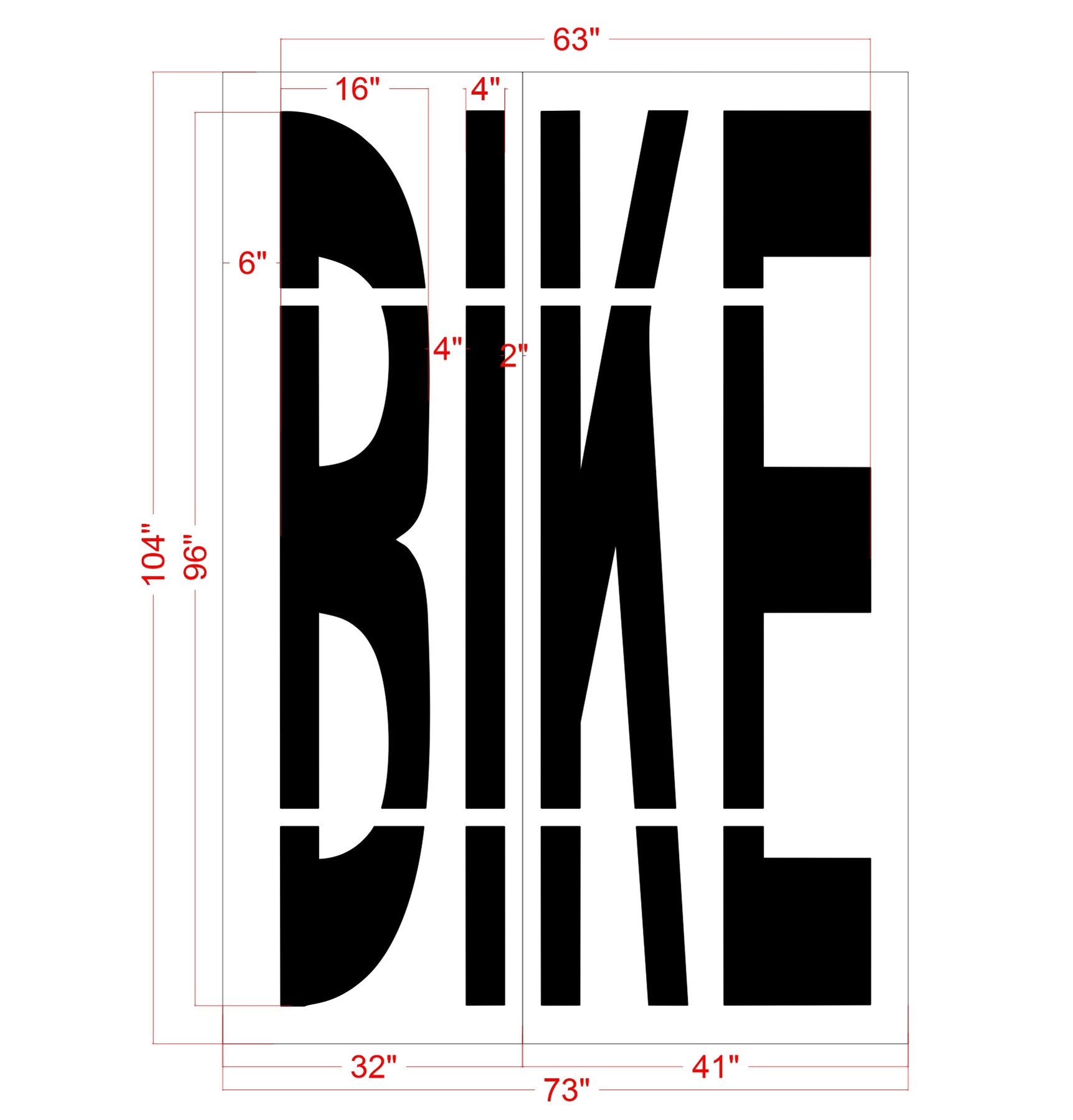 96" Michigan DOT BIKE Stencil - 1-800-Stencil