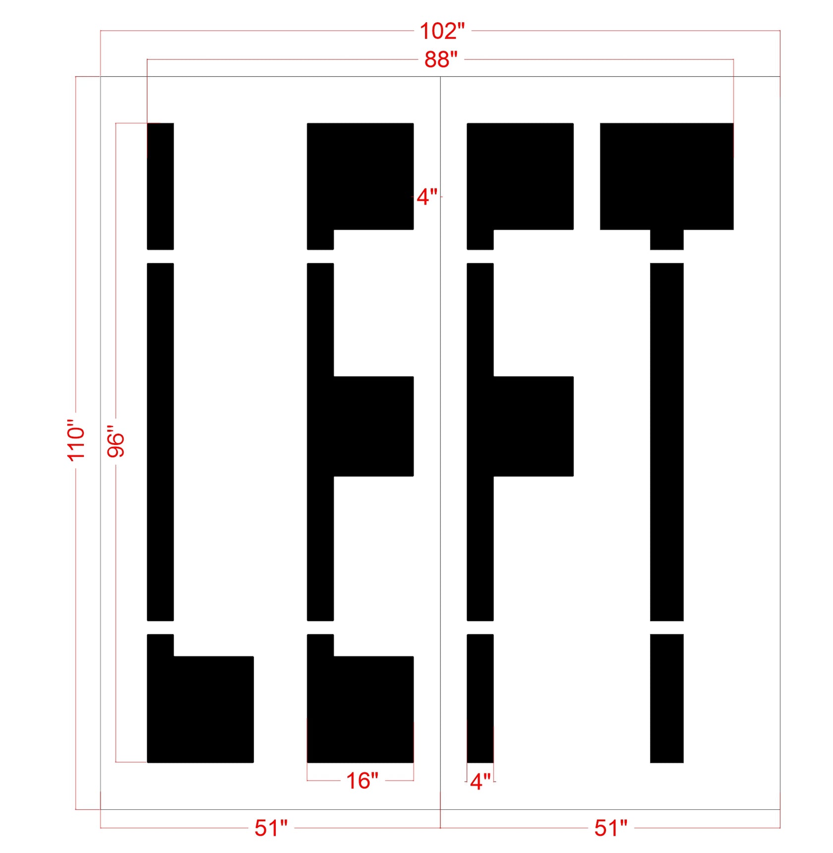 96" Michigan DOT LEFT Stencil - 1-800-Stencil