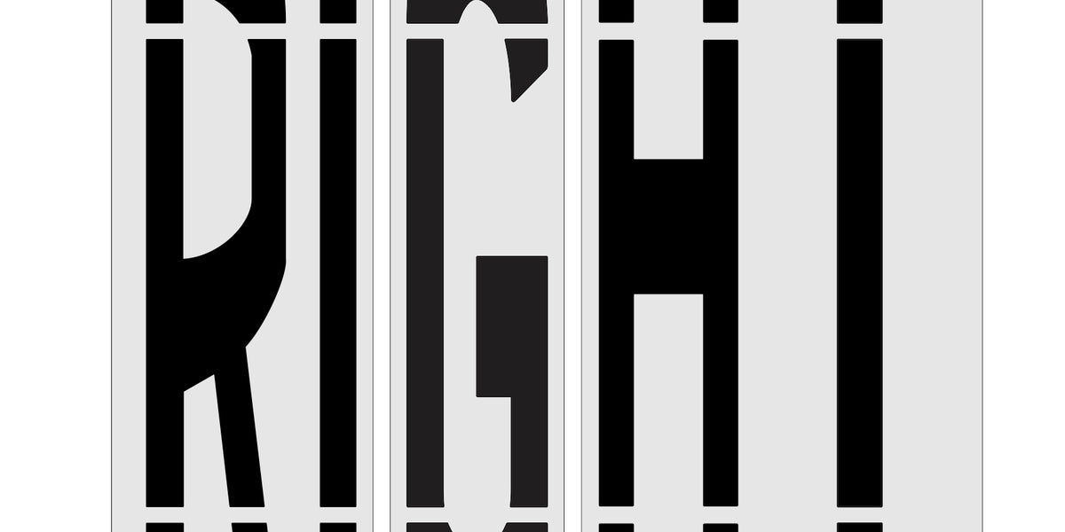 96" Michigan DOT RIGHT Stencil — 1-800-Stencil