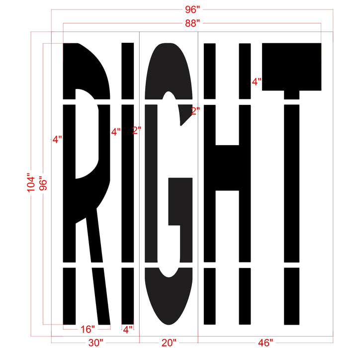 96" Michigan DOT RIGHT Stencil - 1-800-Stencil