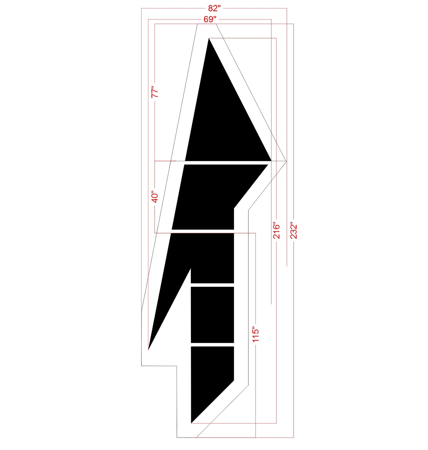 216" Michigan DOT Lane Drop Arrow Stencil | Parking Lot & Drive-Thru ...
