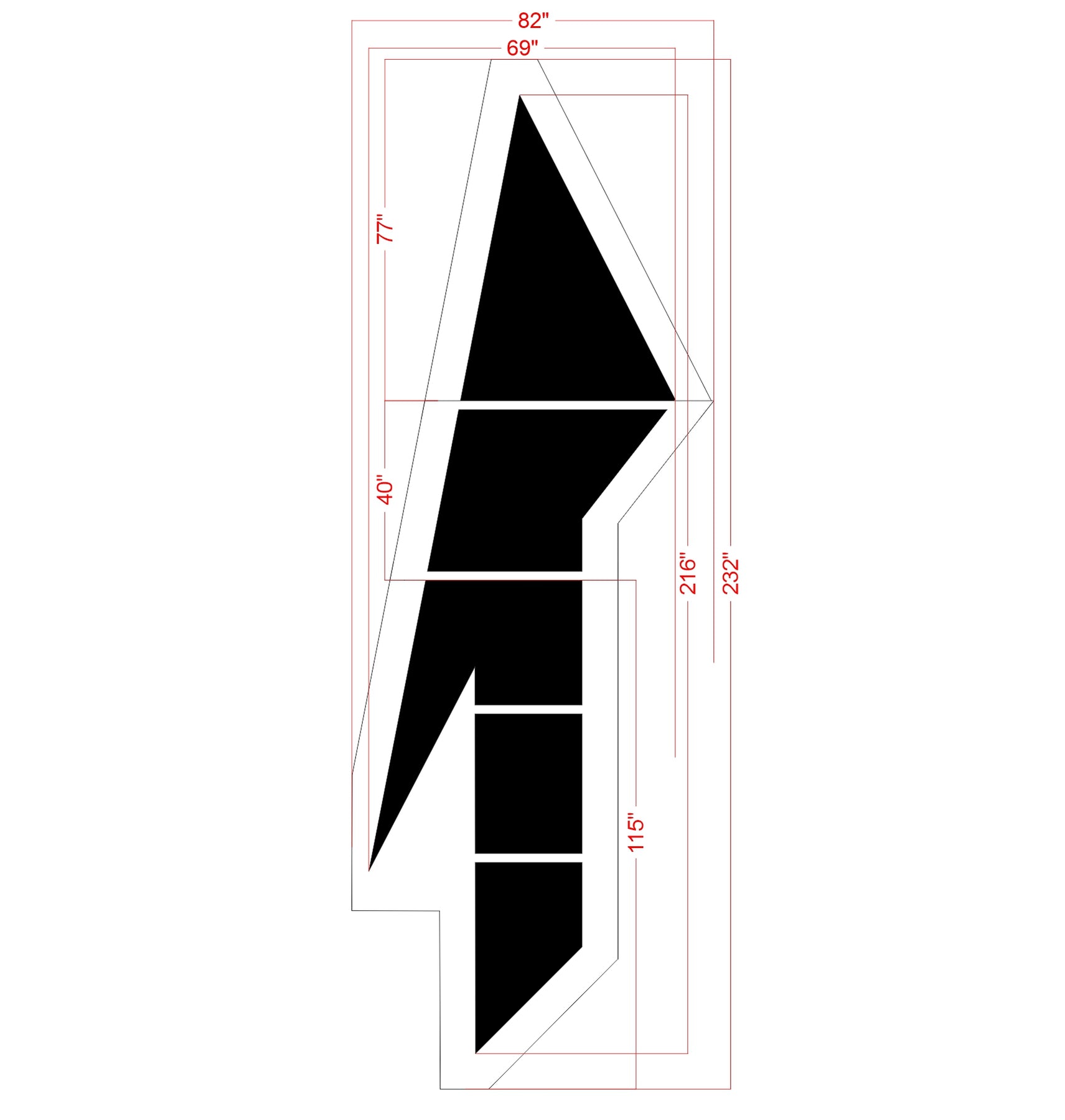 216" Michigan DOT Lane Drop Arrow Stencil - 1-800-Stencil