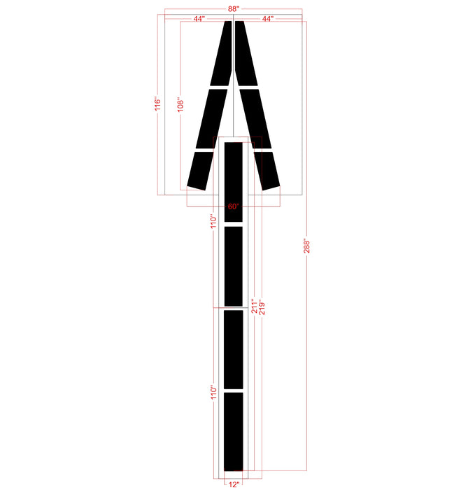 288" Michigan DOT Wrong Way Arrow Stencil - 1-800-Stencil