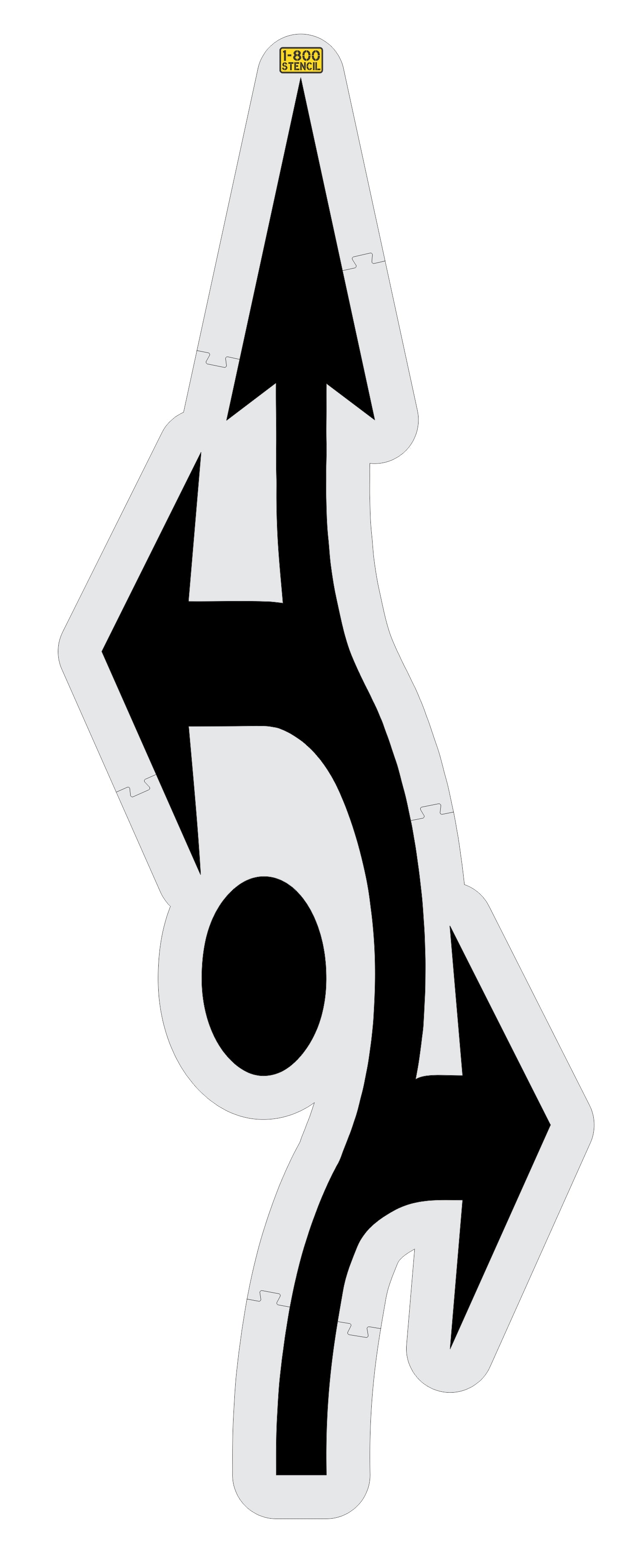 224" Michigan DOT Roundabout Arrow Stencil - 1-800-Stencil