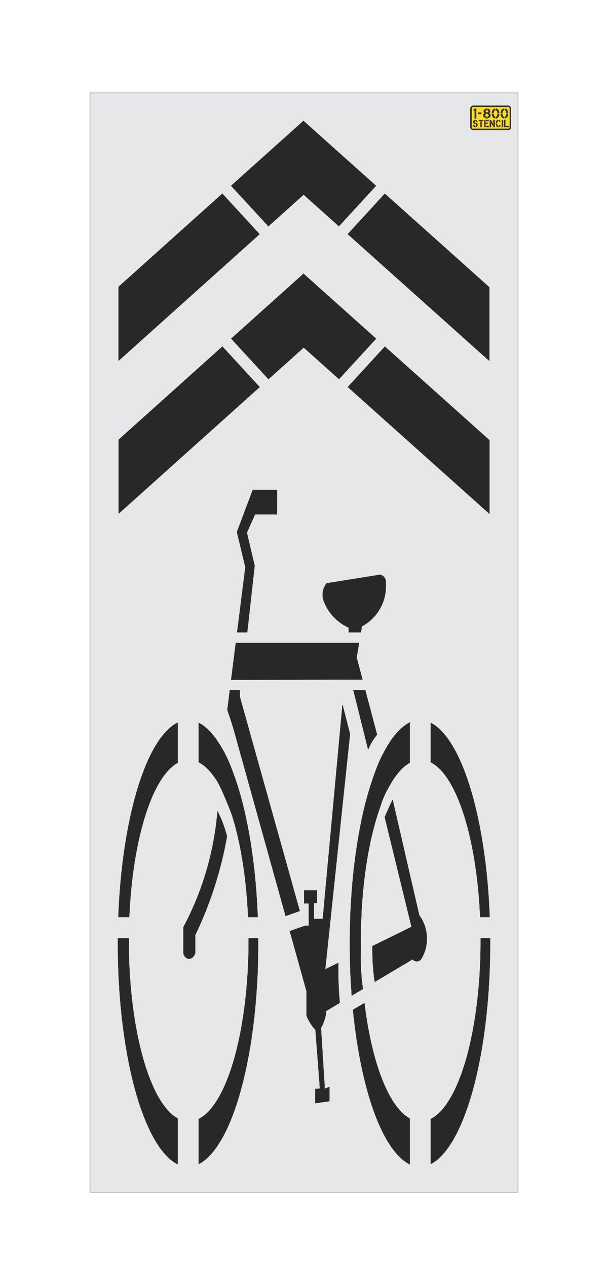 112" Michigan DOT Bike Lane Symbol w/ Chevron Stencil — 1-800-Stencil