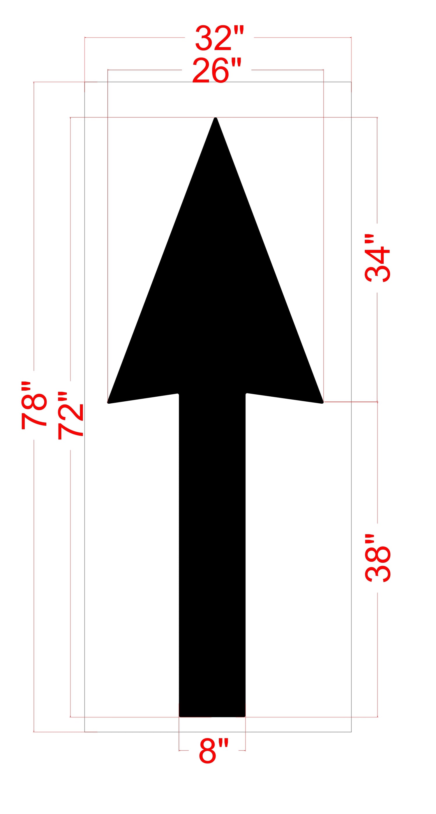 72" Michigan DOT Straight Arrow Stencil - 1-800-Stencil