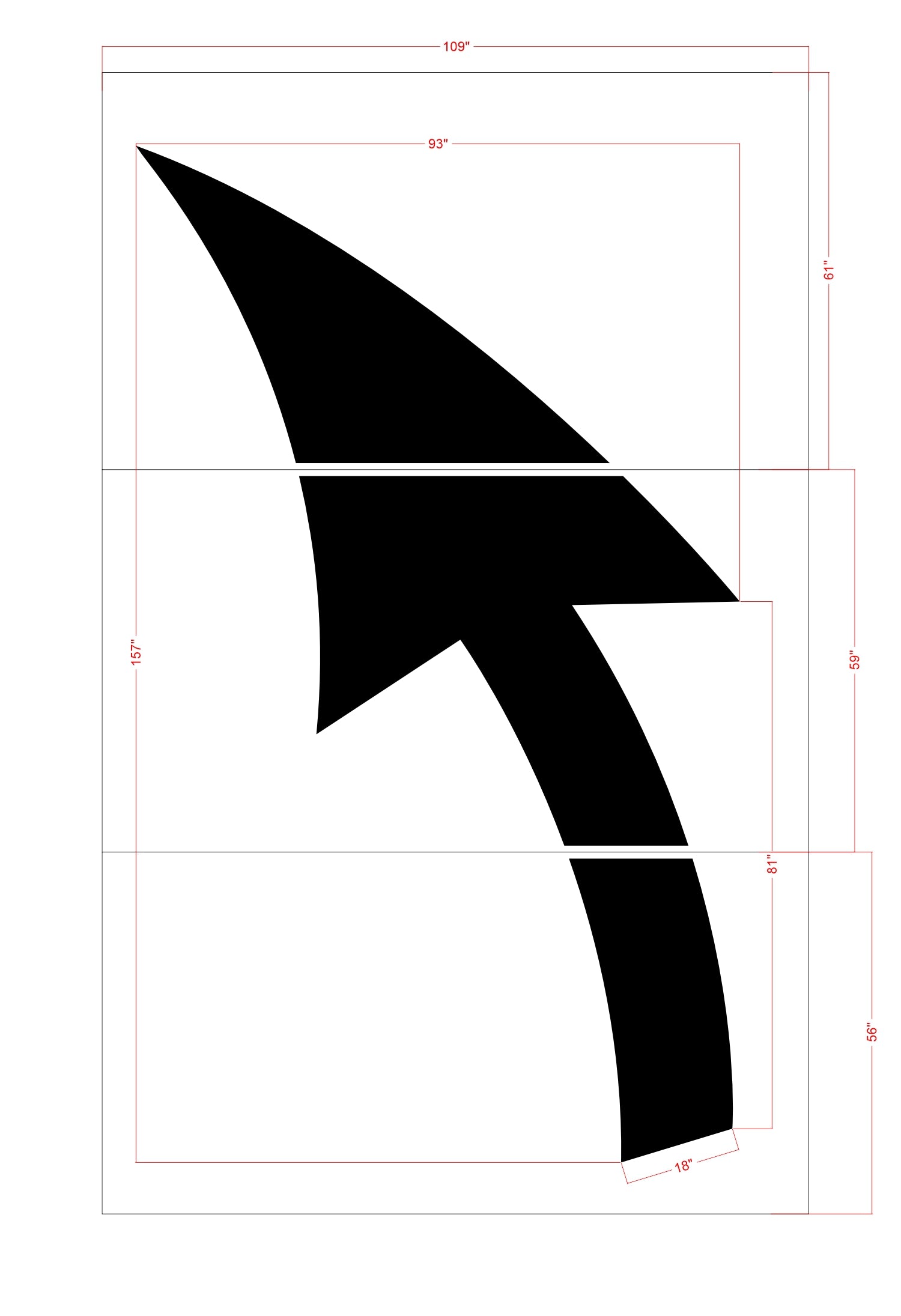 157" Michigan DOT Special Lane Arrow Stencil - 1-800-Stencil