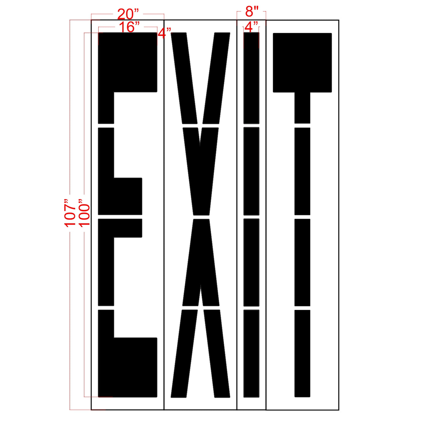 100" Mississippi DOT EXIT Stencil - 1-800-Stencil