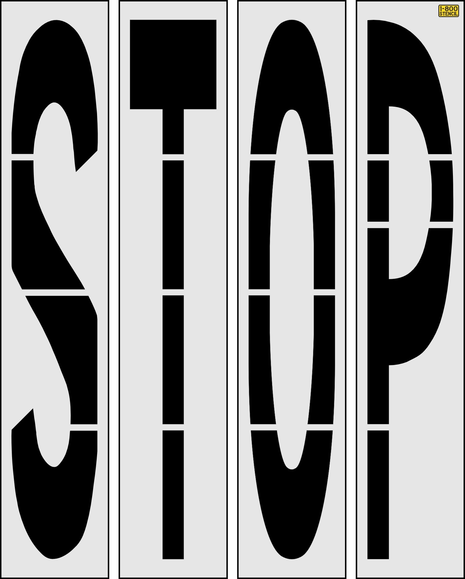 100 Inch Montana DOT STOP Pavement Stencil - 1-800-Stencil