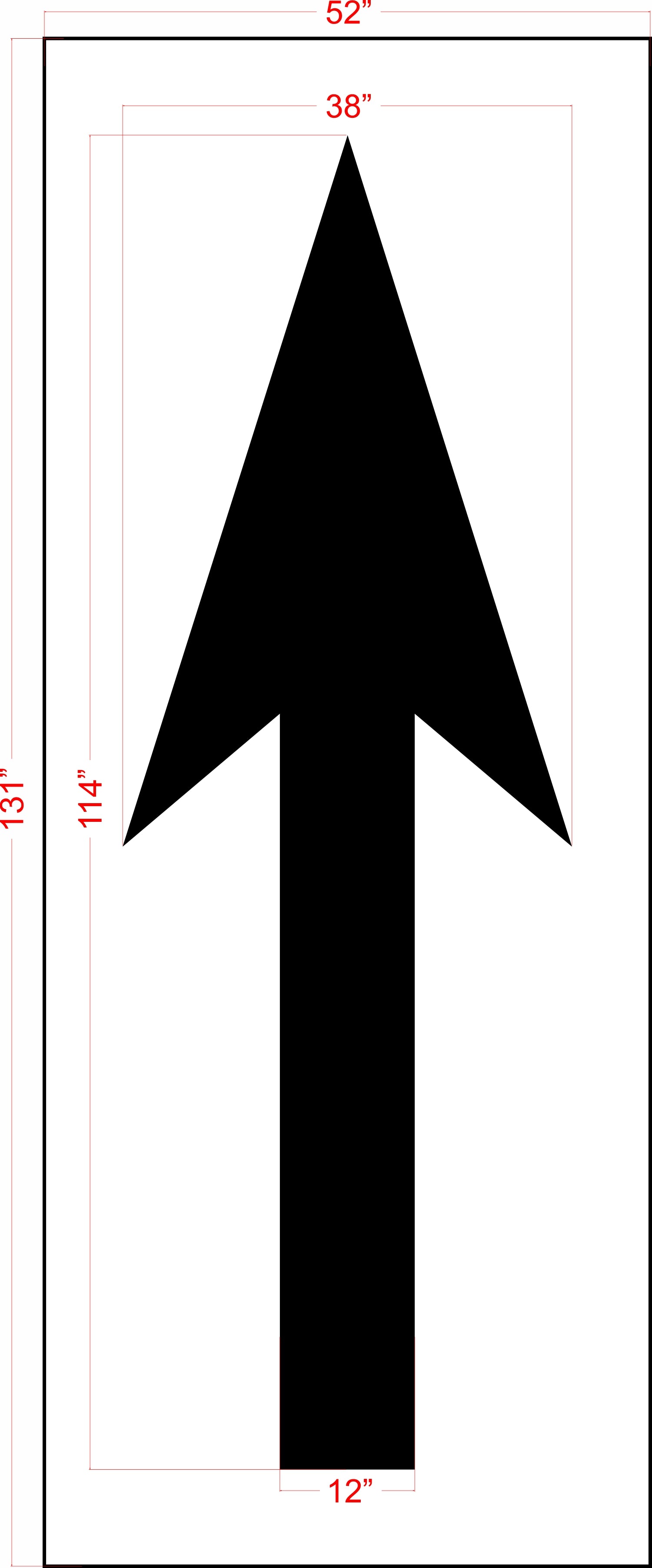 114" Montana DOT Straight Arrow Stencil - 1-800-Stencil