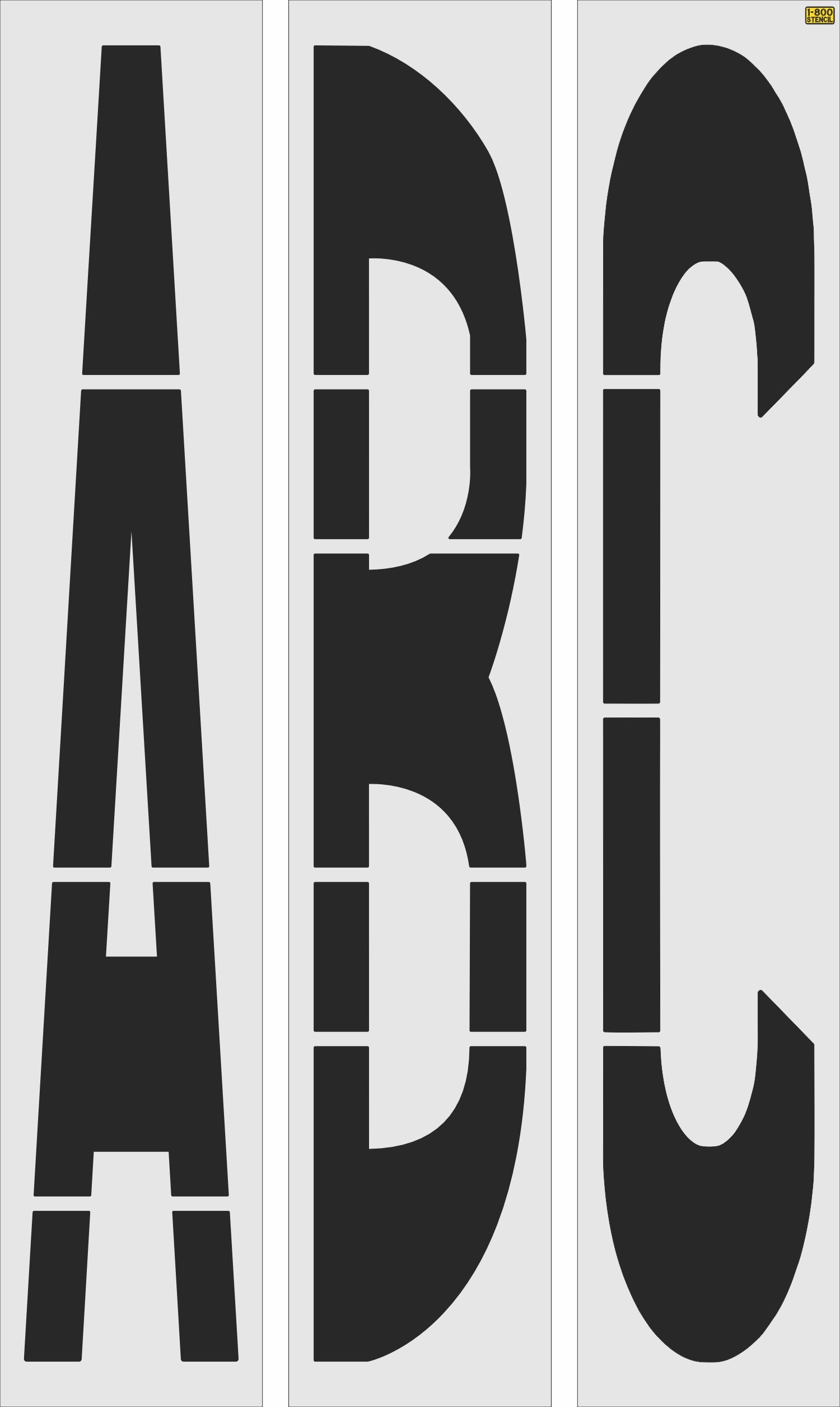 100" North Carolina DOT Alphabet Kit Stencil - 1-800-Stencil