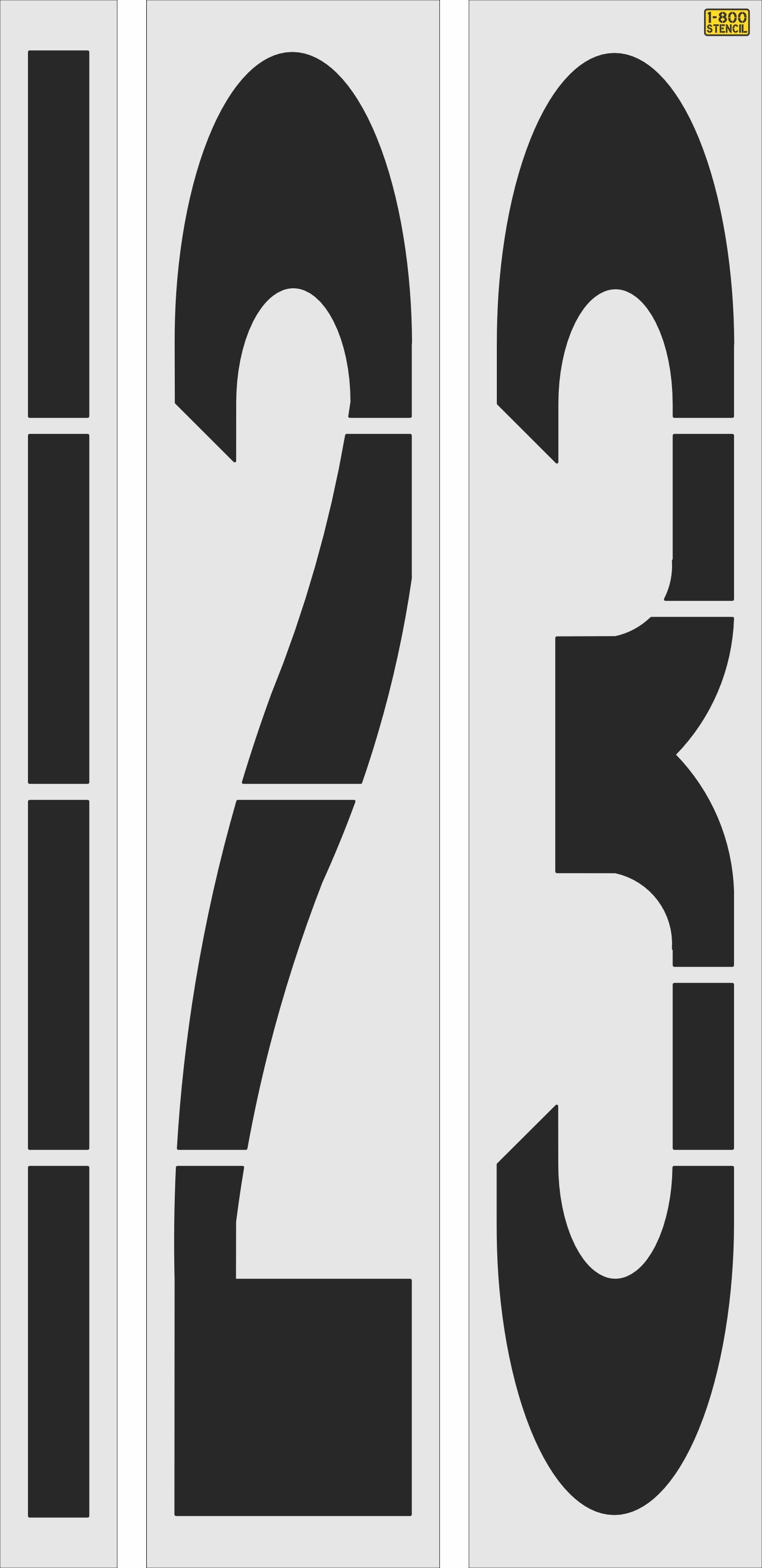 100 Inch NC DOT Number Stencil Kit - 1-800-Stencil
